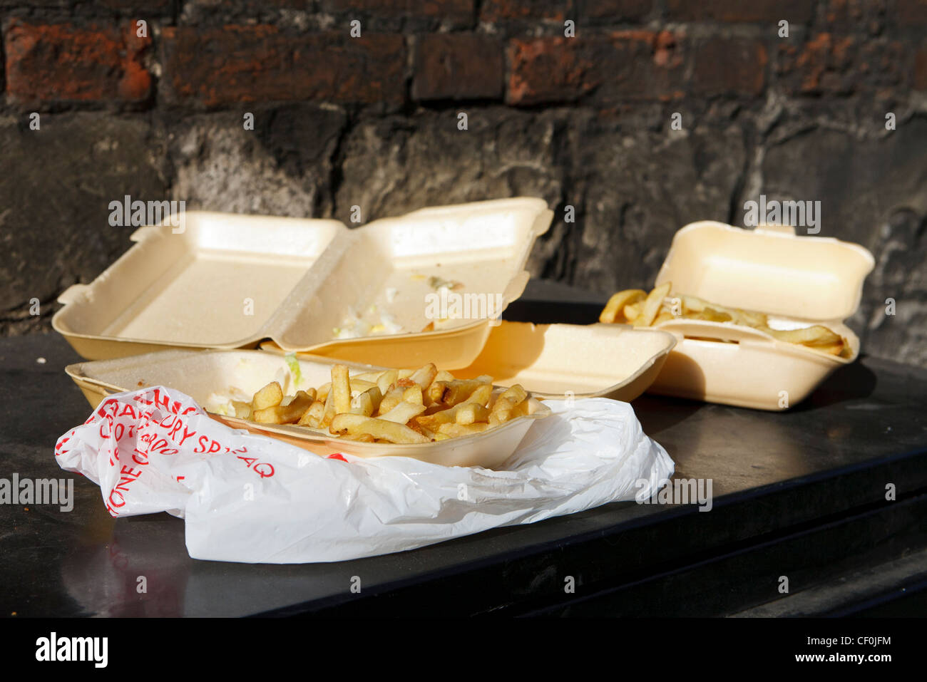 Waste fast food containers Stock Photo - Alamy