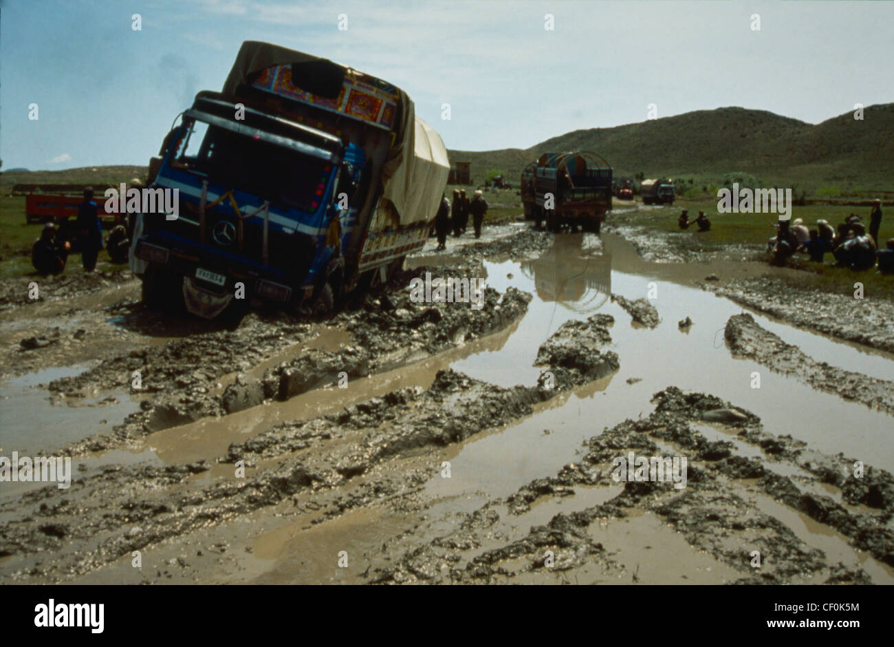 A truck stuck i the mud Stock Photo - Alamy