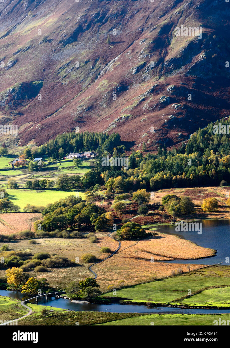 The River Derwent and the South of Derwentwater, Lake District, Cumbria ...