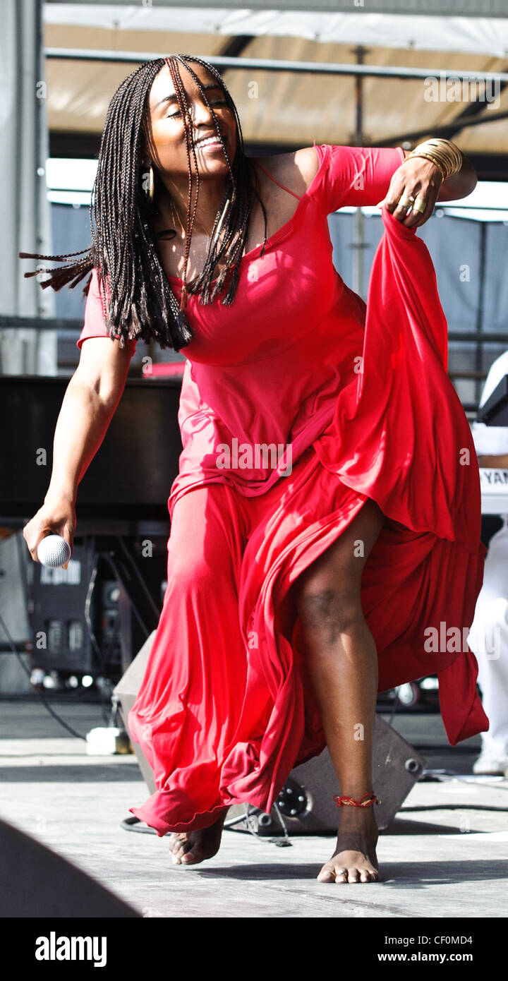 Emeline Michel of Haiti's set at Jazz Fest 2011 in New Orleans, LA on ...