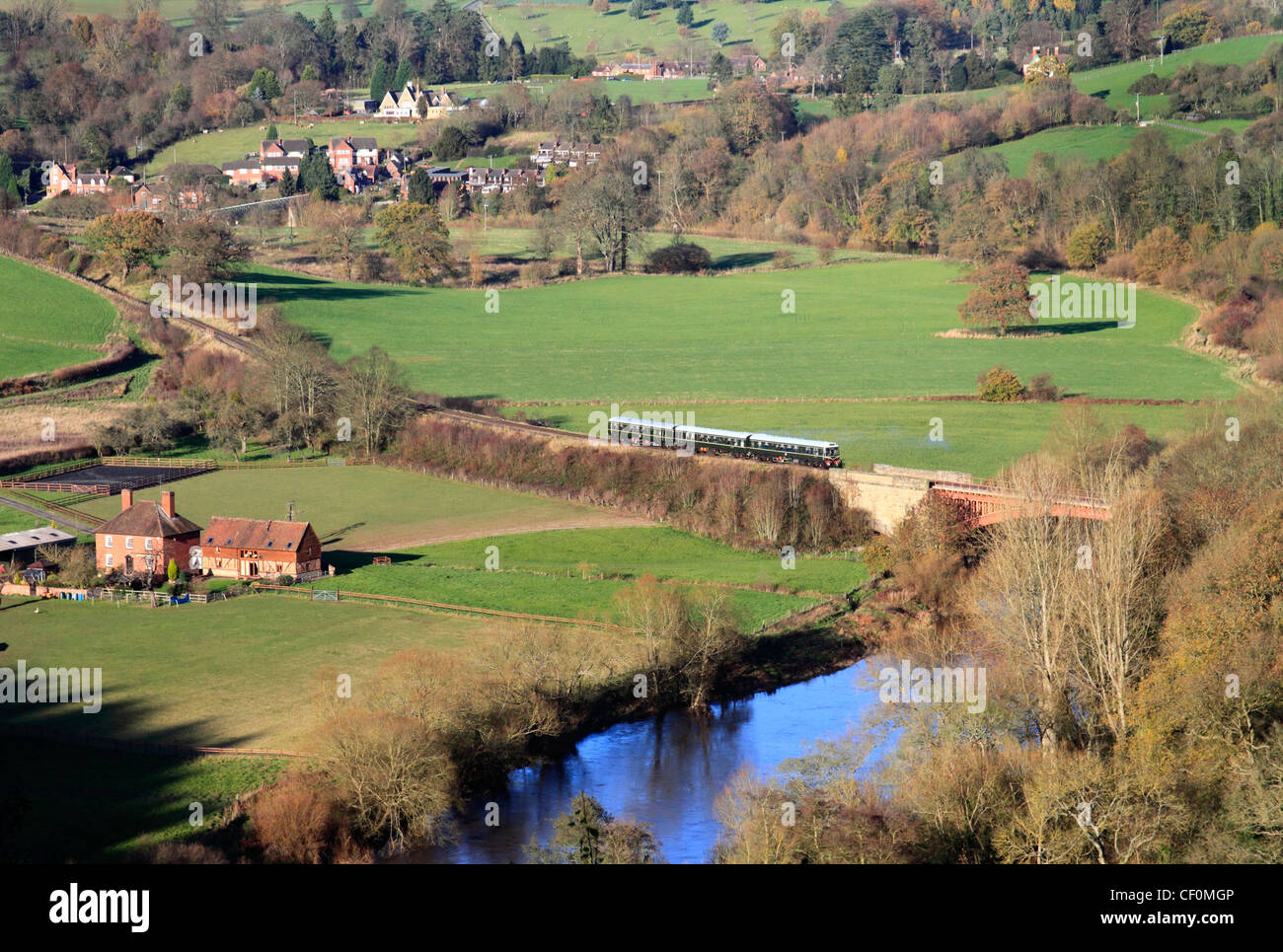 The Severn Valley Railway approaches the riverside village of Upper ...