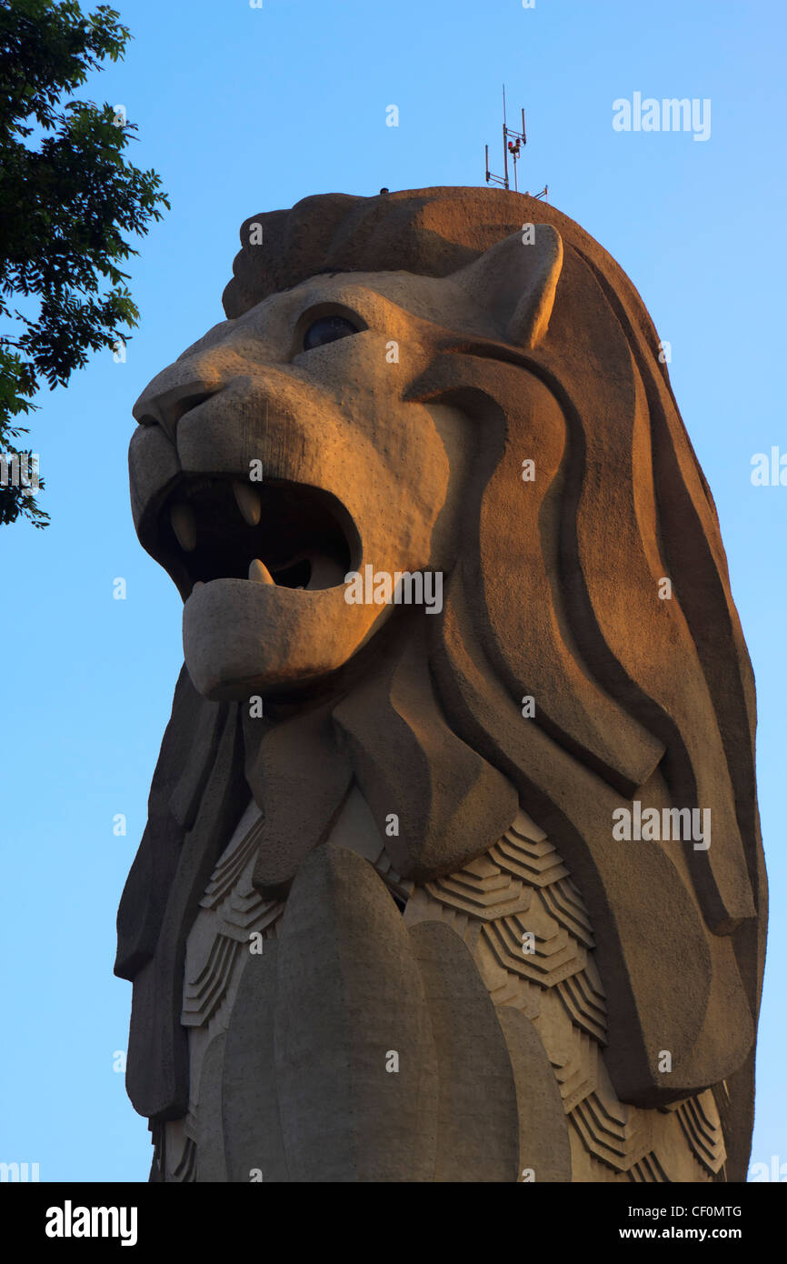 The Merlion Statue of Sentosa Island, Singapore, is one of the country ...