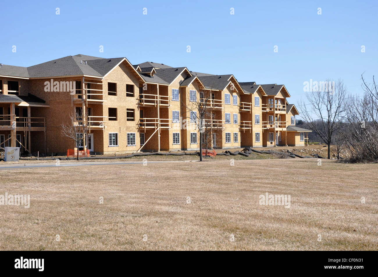 exterior view of a new apartment or condominium building construction ...