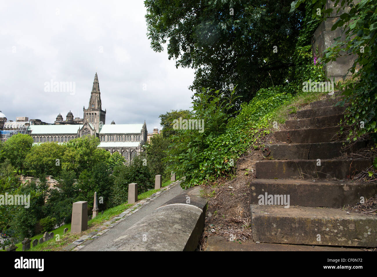 A view of Glasgow Cathedral from the graveyard above Stock Photo - Alamy