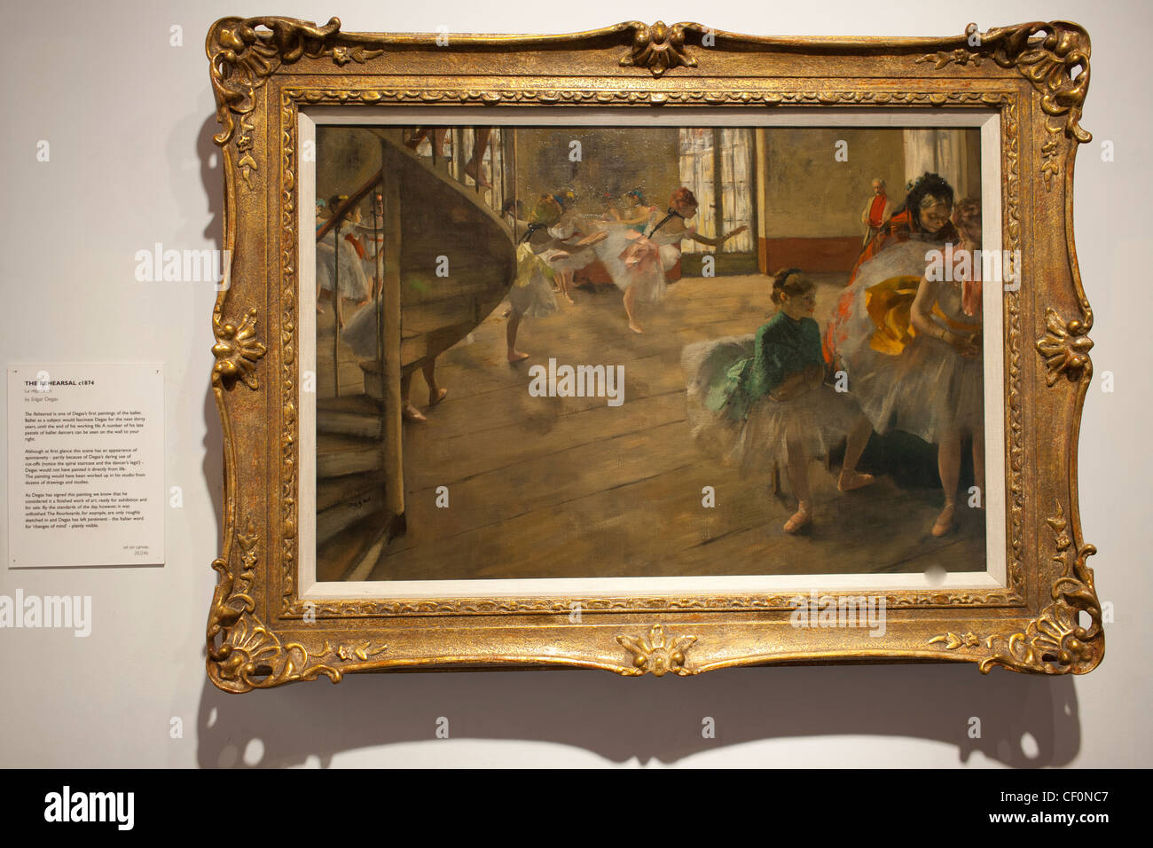 The Rehearsal a painting by Degas on display inside the Burrell ...