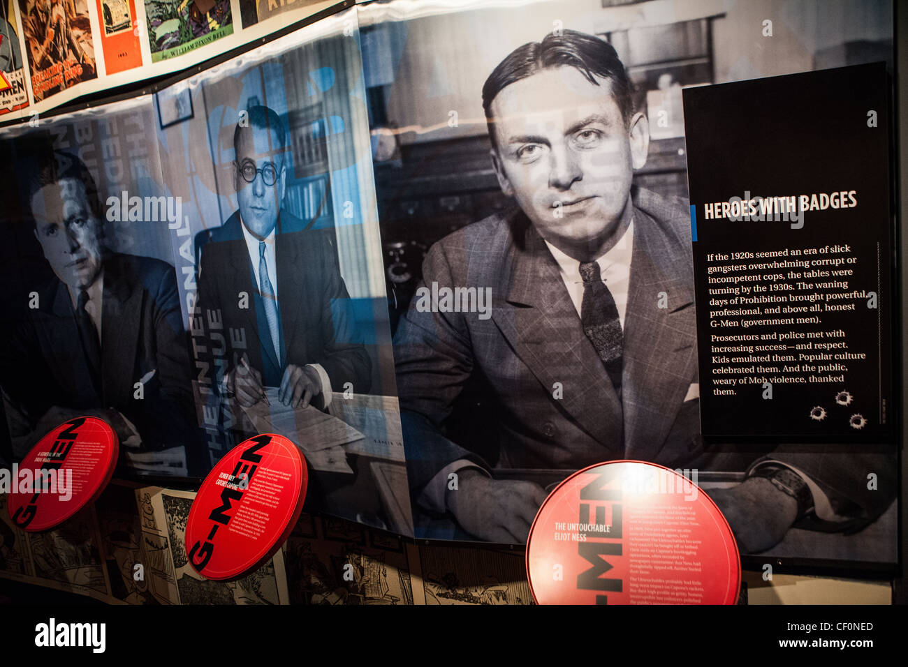 Exhibit showing FBI agents in the Mob Museum opened in a former ...