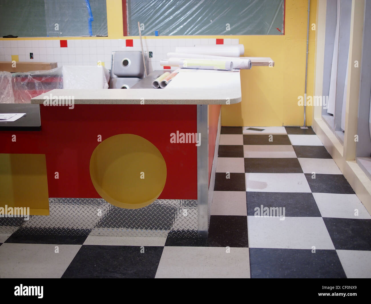 Lobby of building under construction, Brooklyn, New York Stock Photo ...