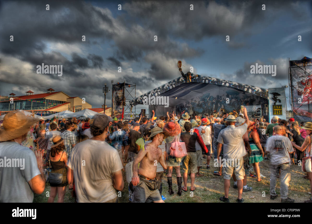 Crowd shot during Red Baraat show at Jazz Fest 2011 in New Orleans, LA ...