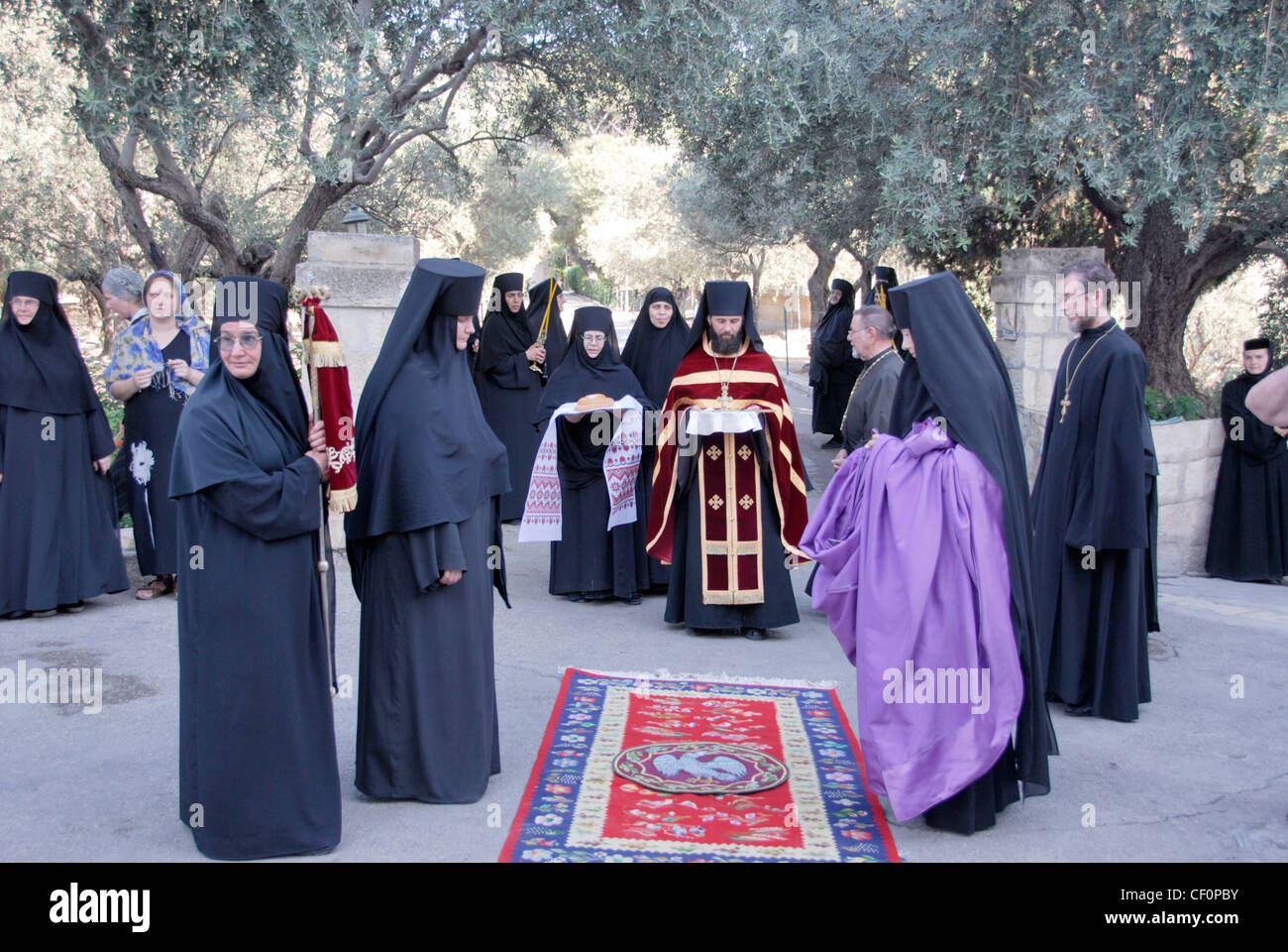 Waiting Traditional greeting of the Bishop in the Russian Monastery of ...