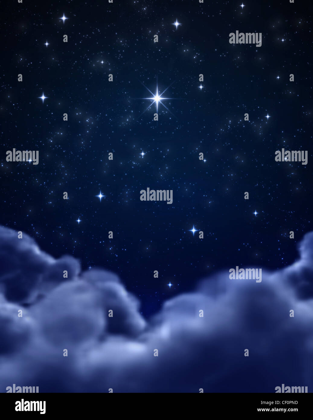single bright wishing star in space or night sky Stock Photo - Alamy