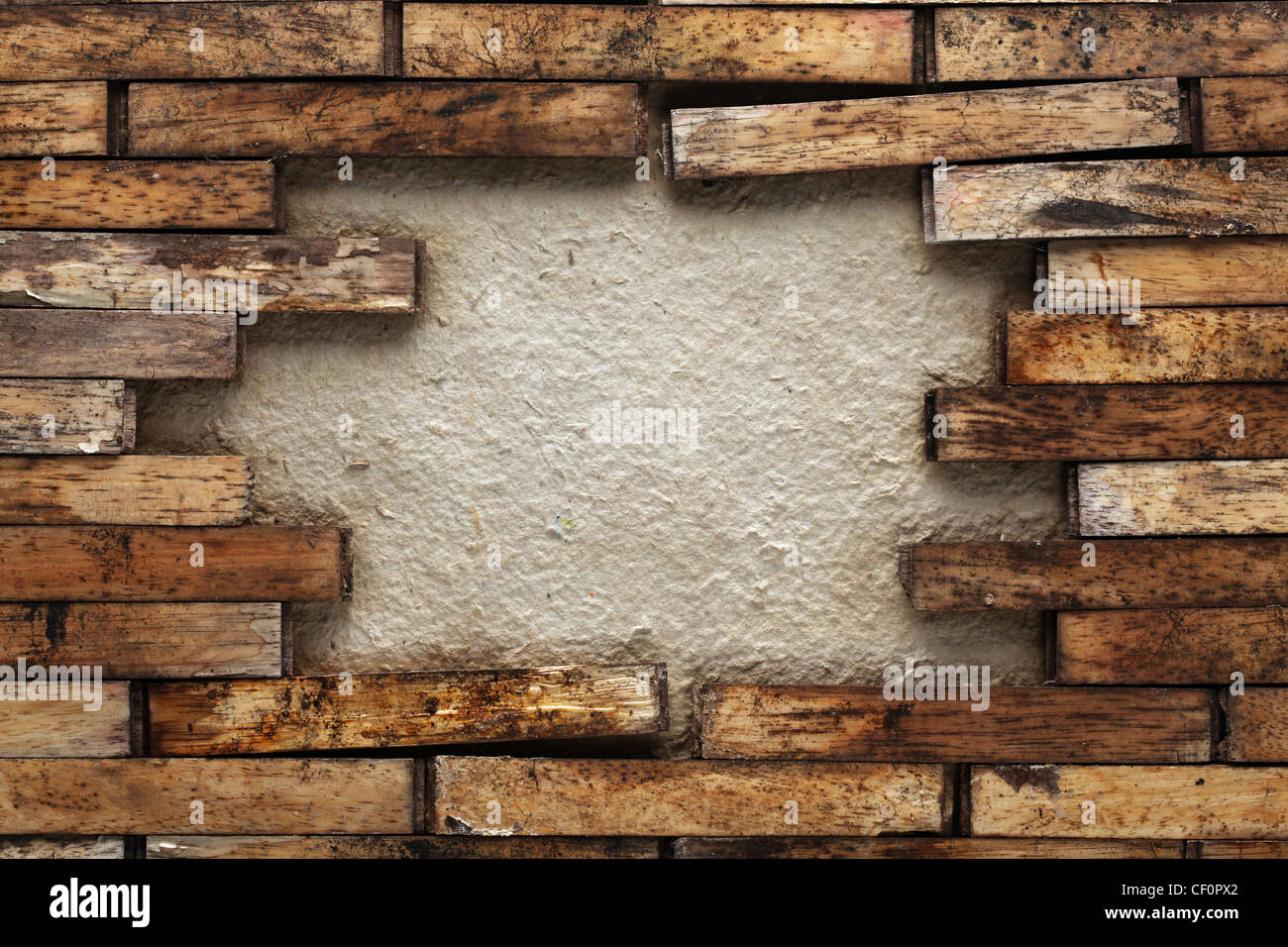 Hole in a wooden wall Stock Photo - Alamy