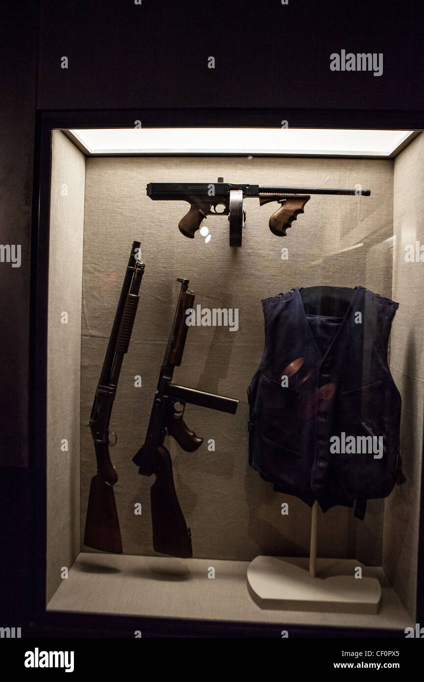 Exhibit showing FBI weapons in the Mob Museum opened in a former ...