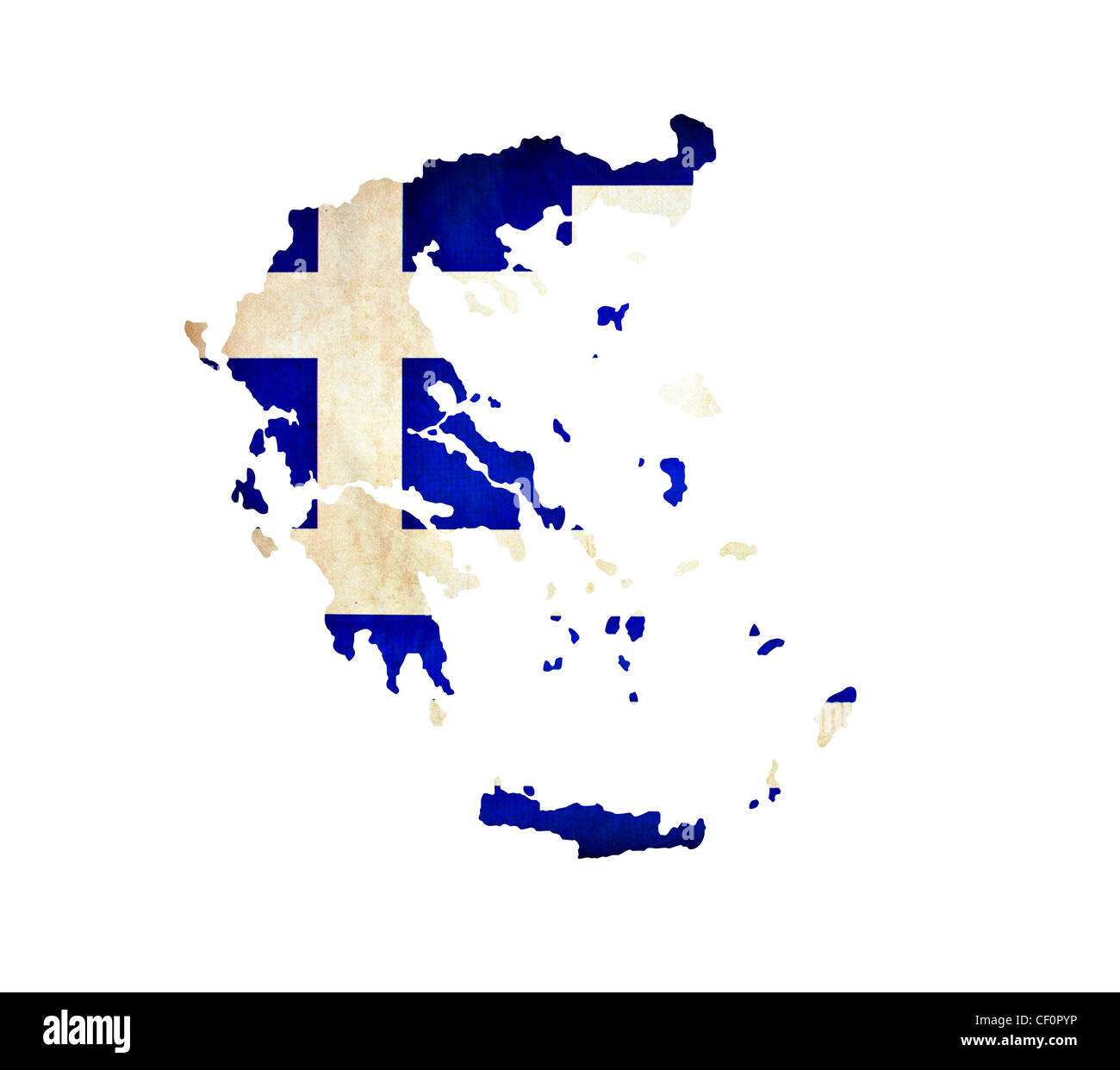 Map of Greece isolated Stock Photo - Alamy