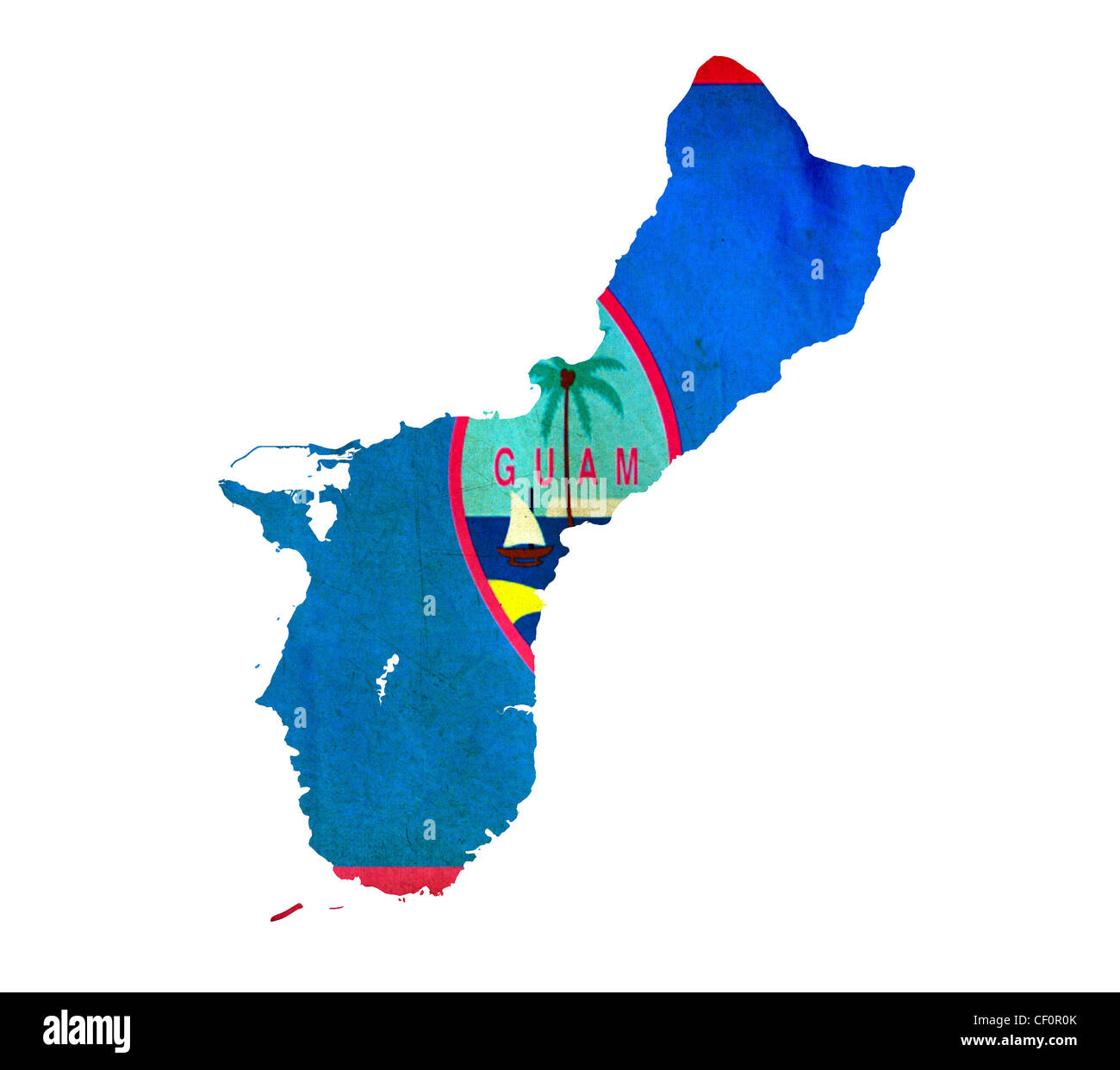 Map of Guam isolated Stock Photo - Alamy