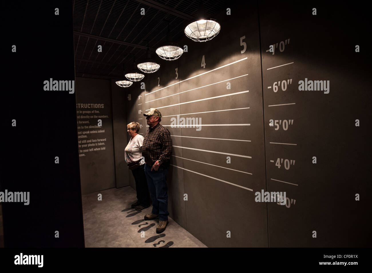 Exhibit showing a police line up for tourists in the Mob Museum opened ...