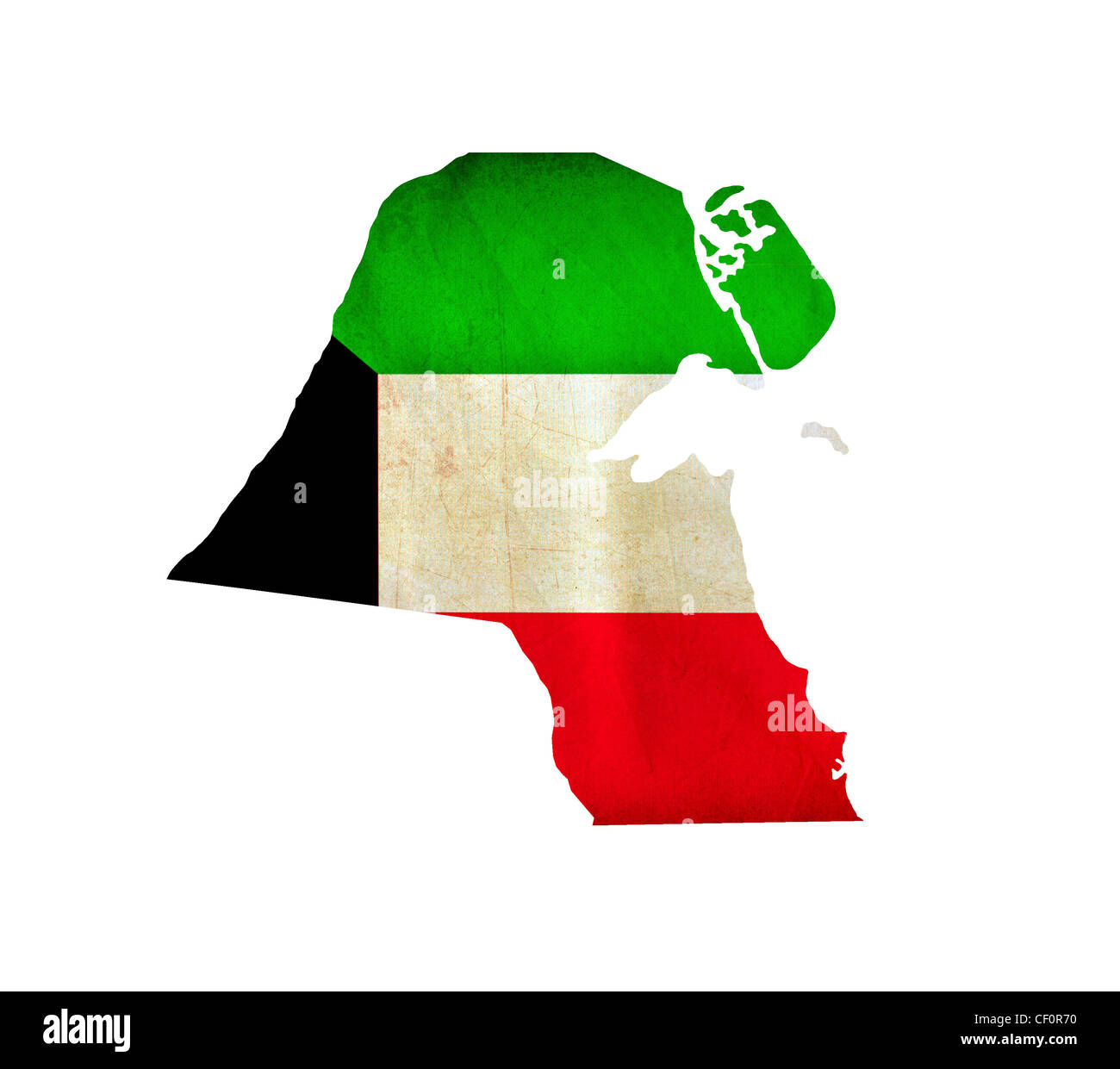 Map of Kuwait isolated Stock Photo - Alamy