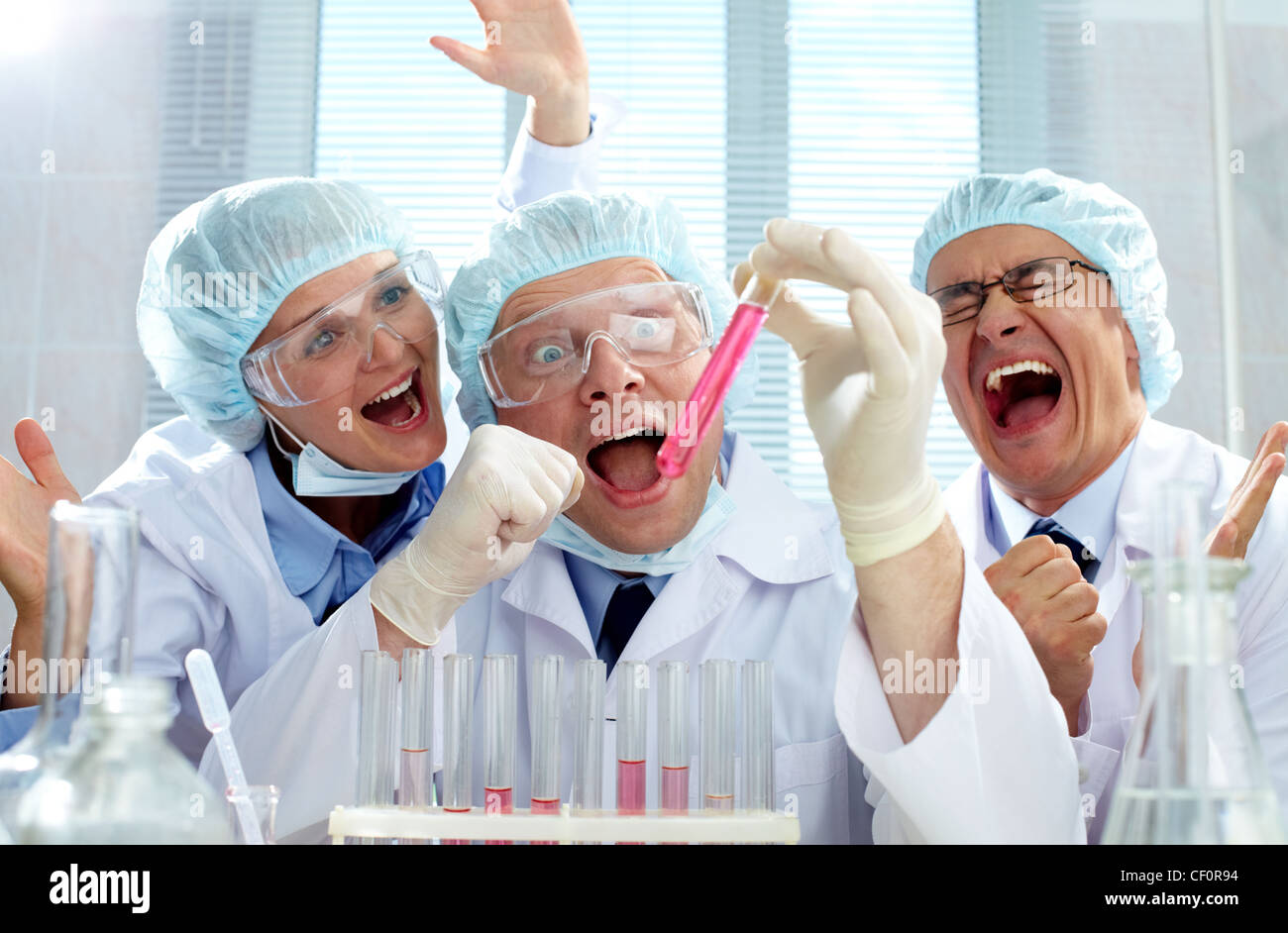 Excited scientists hi-res stock photography and images - Alamy