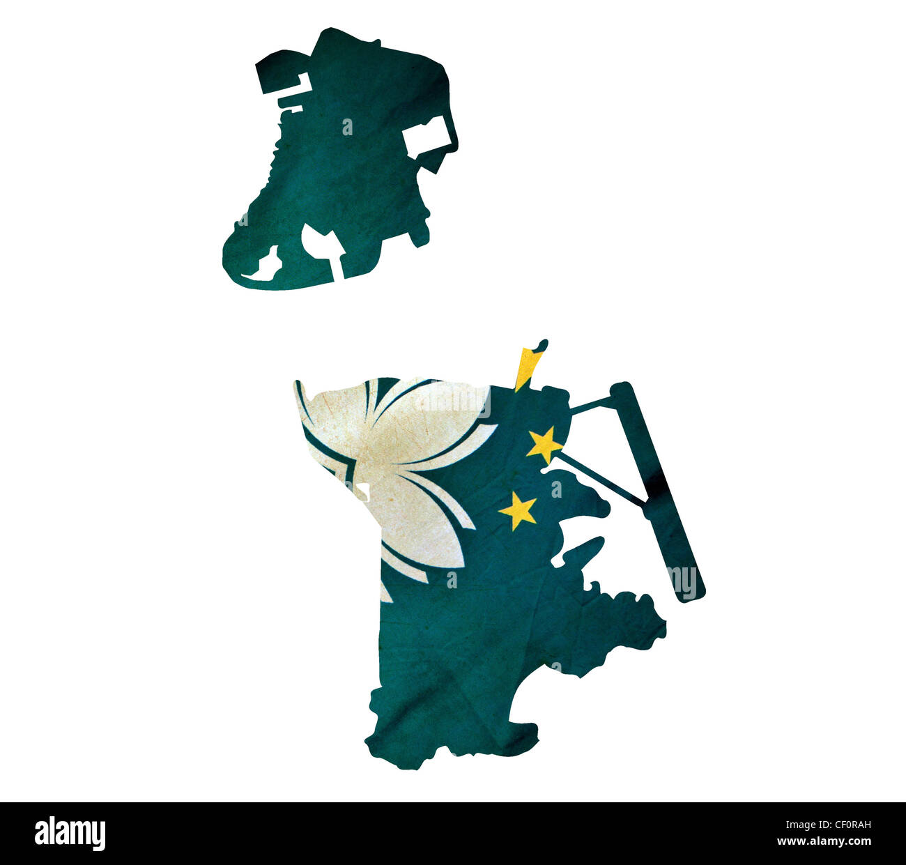 Map of Macau isolated Stock Photo - Alamy