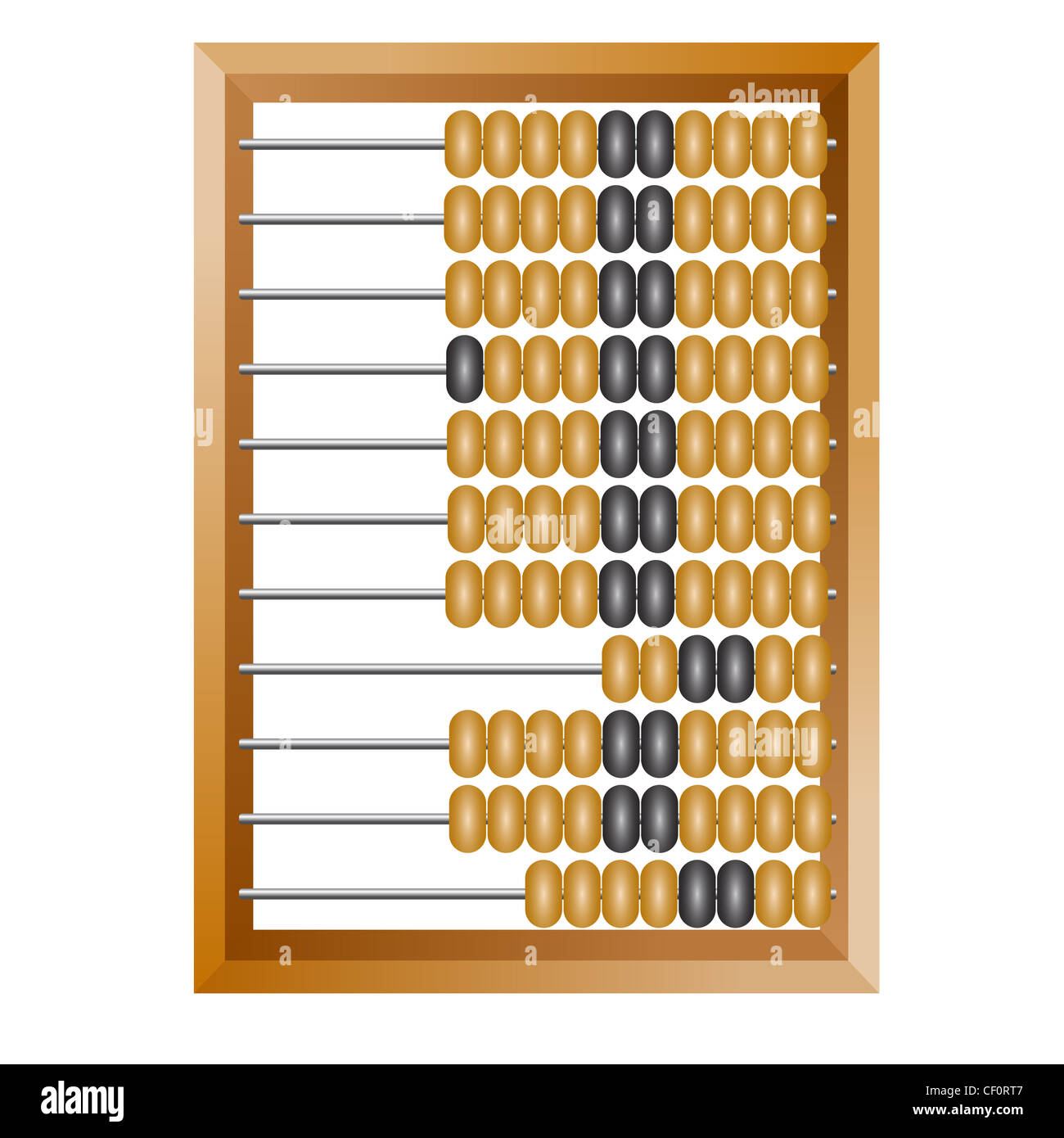 Accounting abacus for financial calculations lies on a white background ...