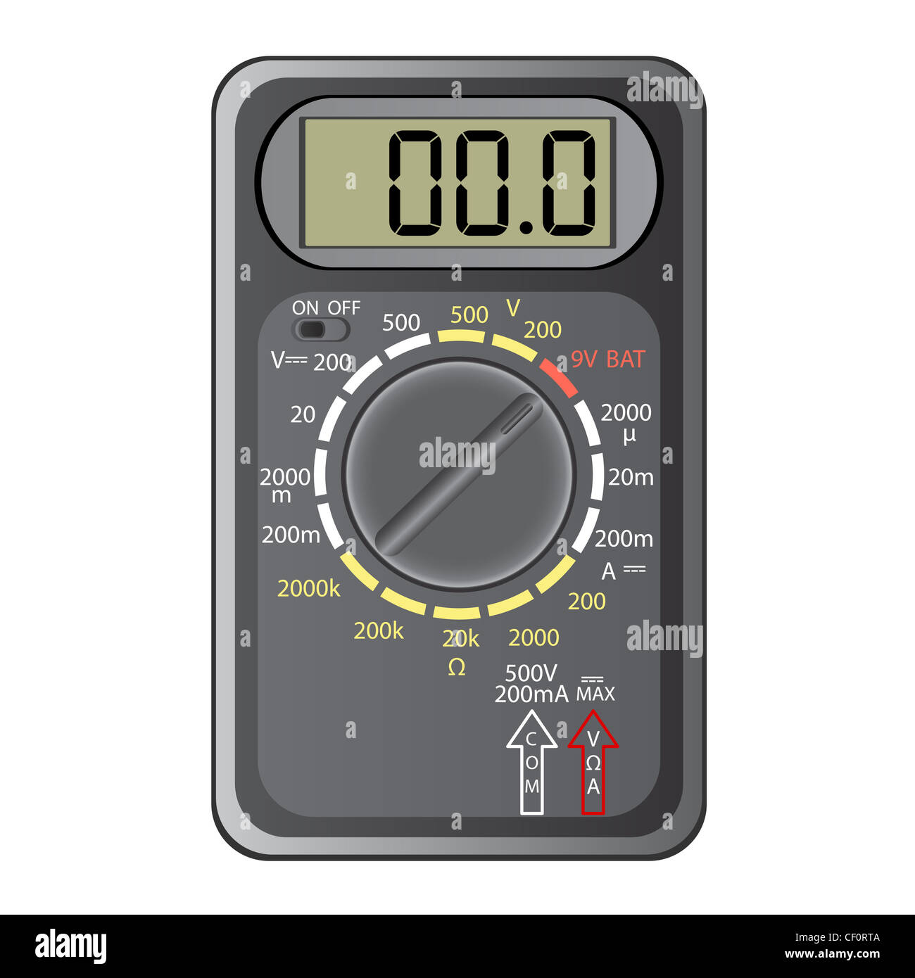 Digital multimeter. Vector illustration. Isolated on white background ...