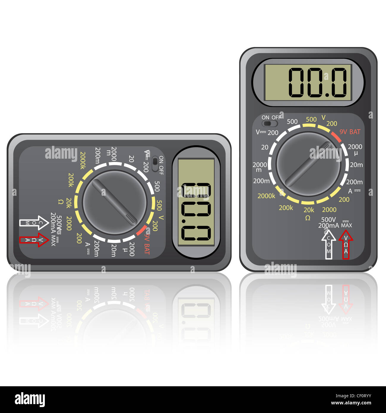 Digital multimeter. Vector illustration. Isolated on white background ...