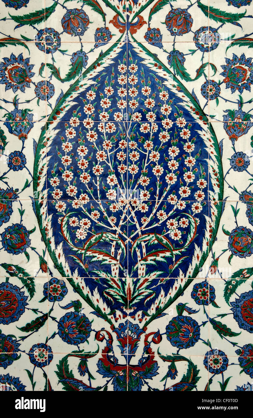 Iznik tile panel in the Mausoleum of Sultan Selim II, Aya Sofya ...