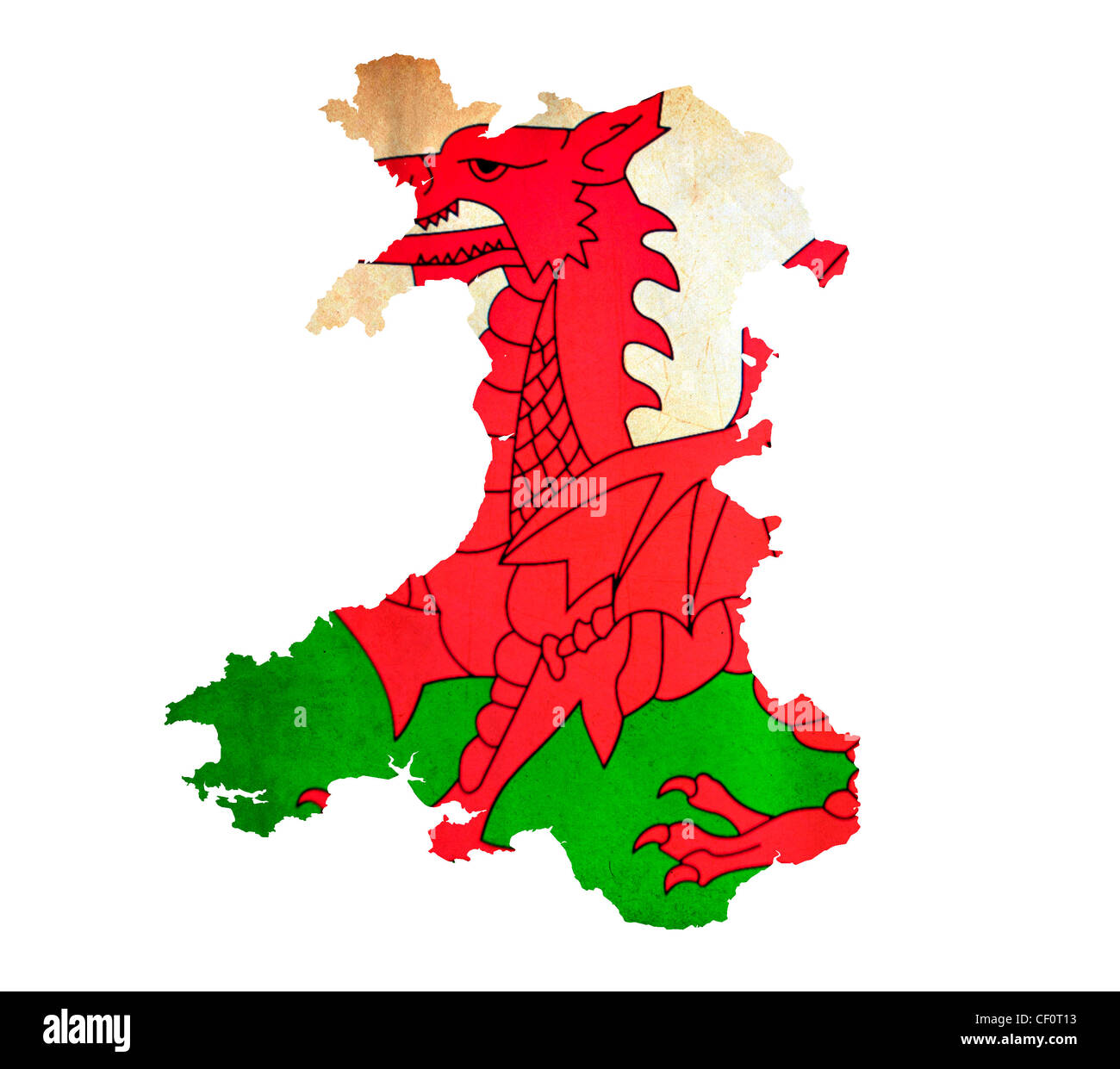 Outline map country wales flag hi-res stock photography and images - Alamy