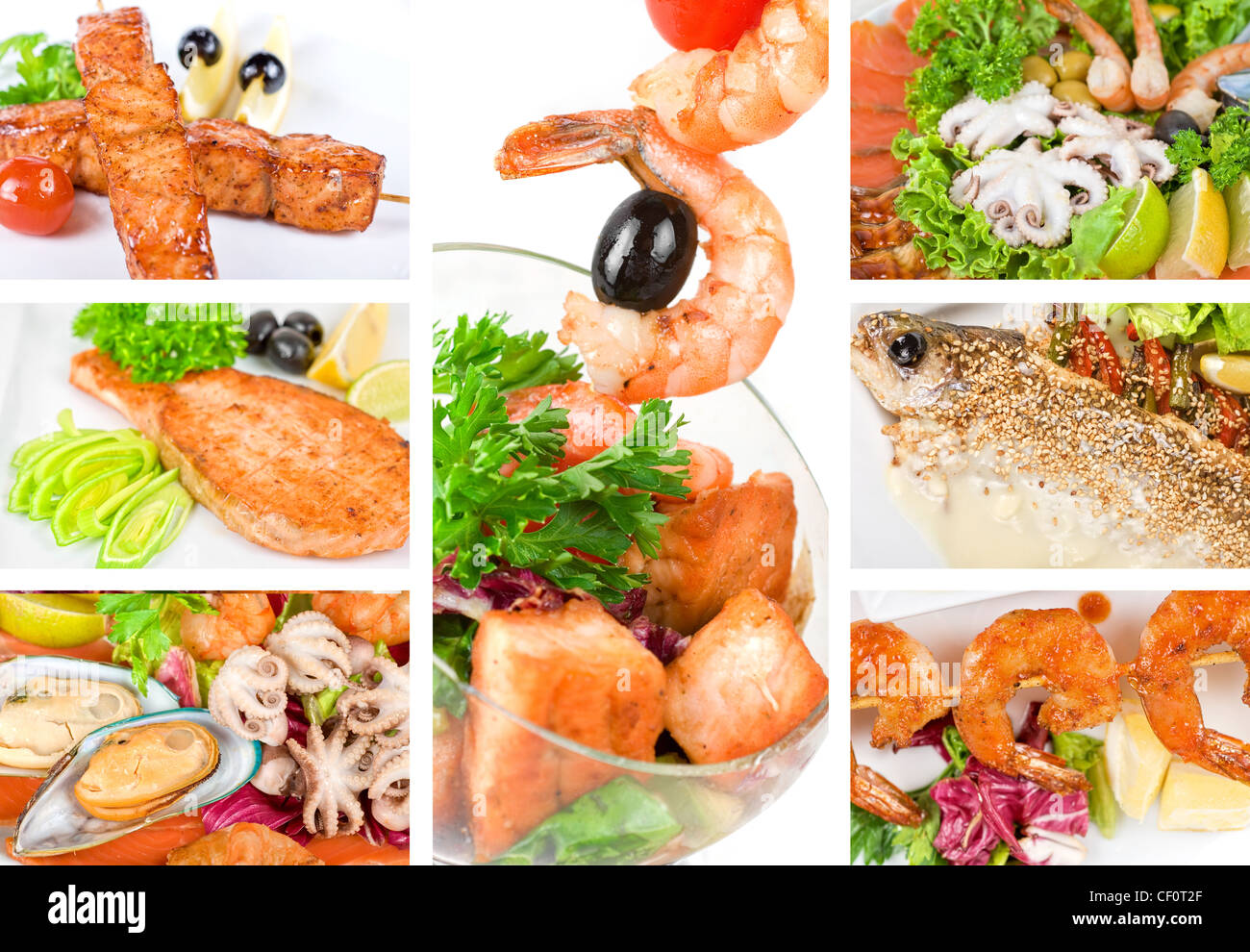 Set of different tasty fish dish Stock Photo - Alamy