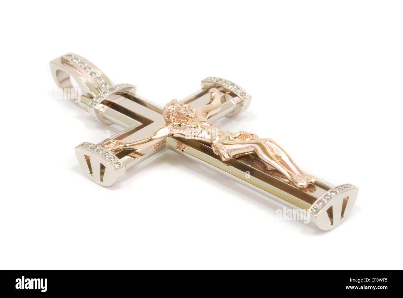 Cross on a chain Cut Out Stock Images & Pictures - Alamy