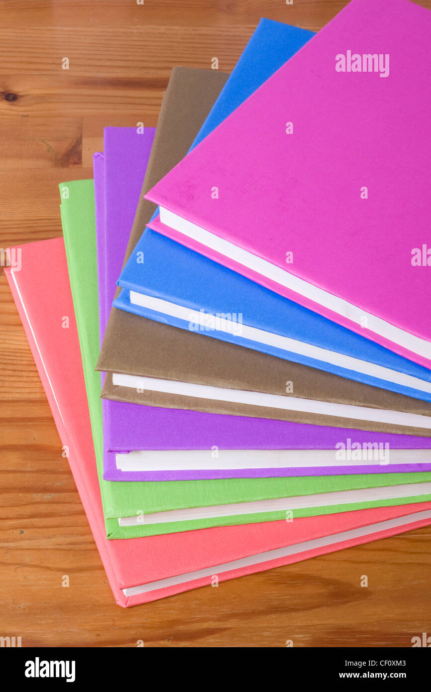 Stack of colorful real books Stock Photo - Alamy
