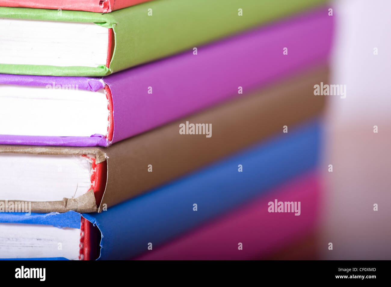 Stack of colorful real books Stock Photo - Alamy