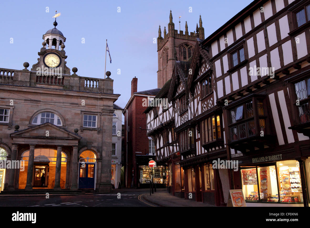 Butter Cross at the top of Broad Street in Ludlow and accompanying ...