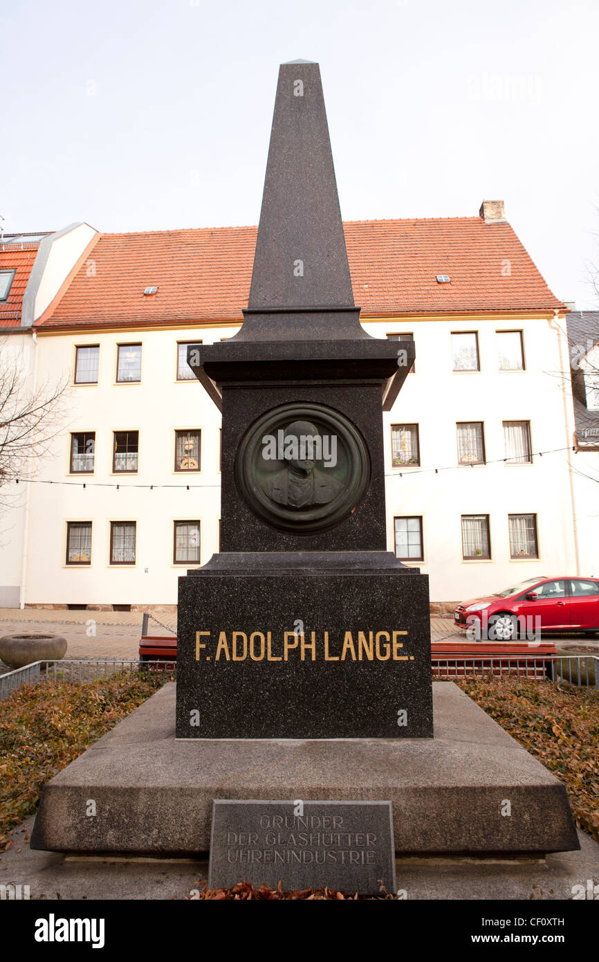 A monument in the watch making town of Glashutte, Germany dedicated to ...