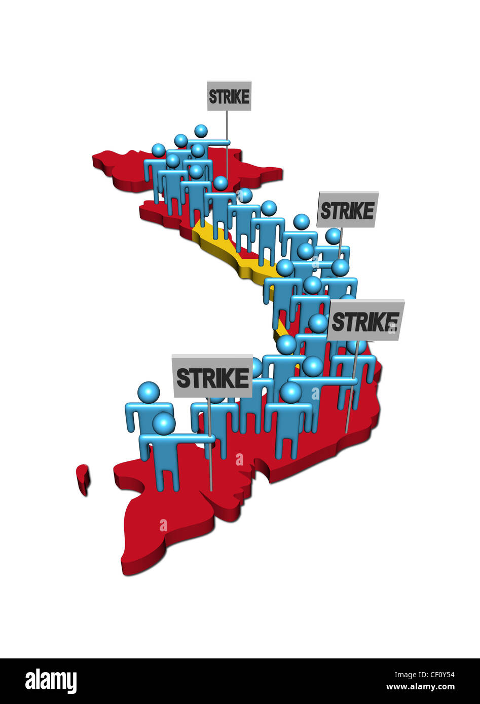 workers on strike on Vietnam map flag illustration Stock Photo - Alamy