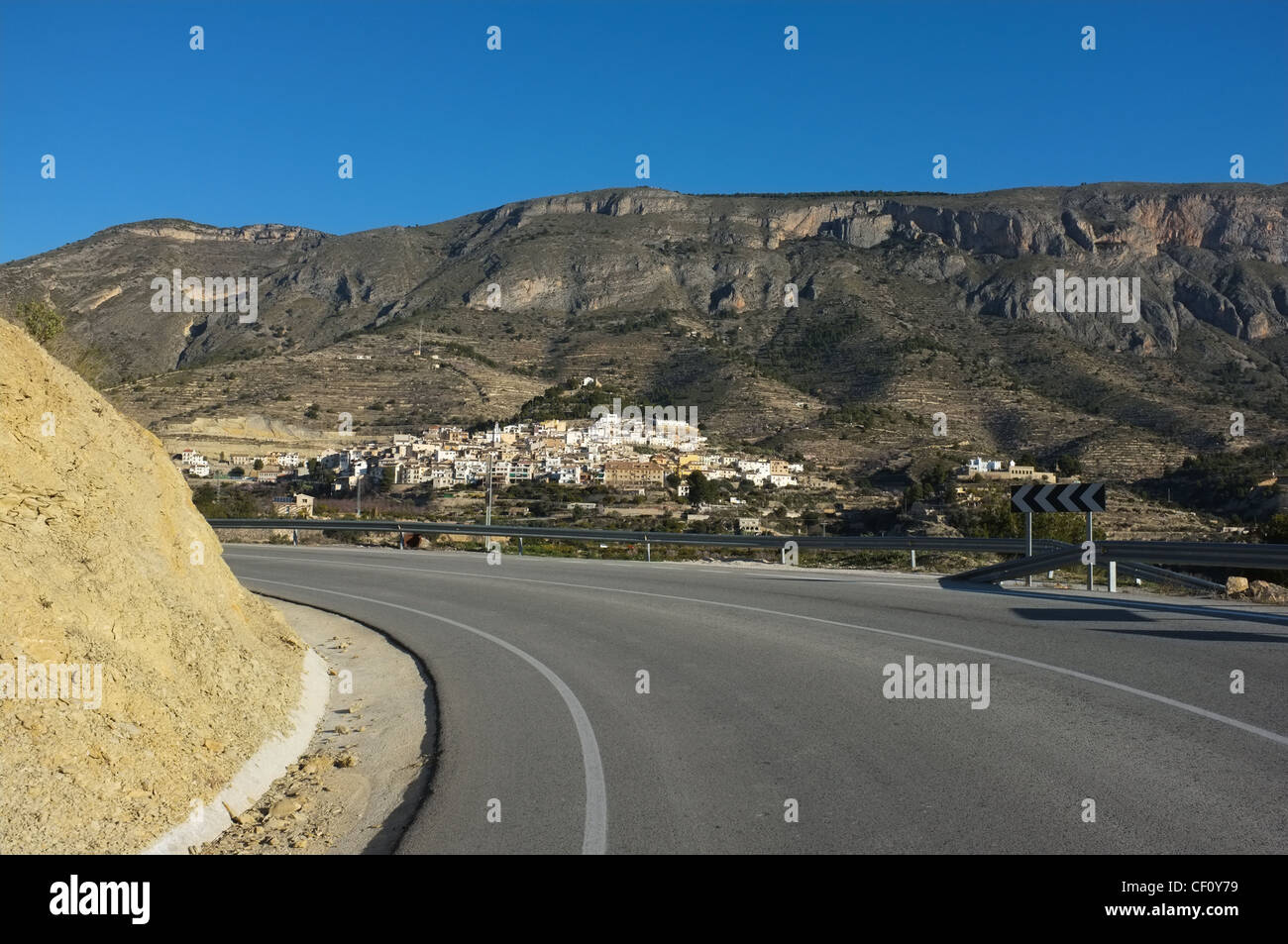Scenic road inland Costa Blanca, Spain Stock Photo - Alamy
