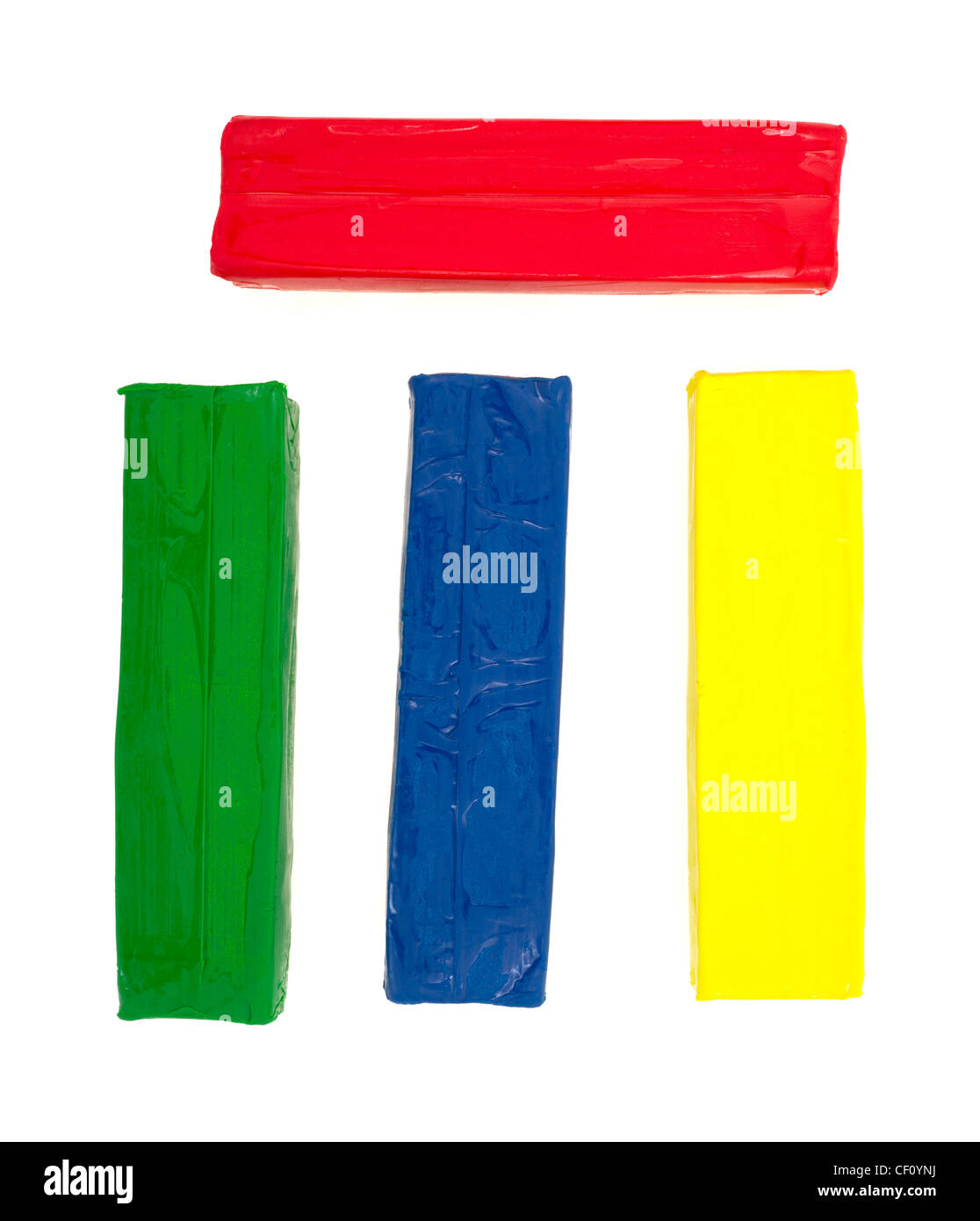 Red green blue and yellow modeling clay Stock Photo - Alamy