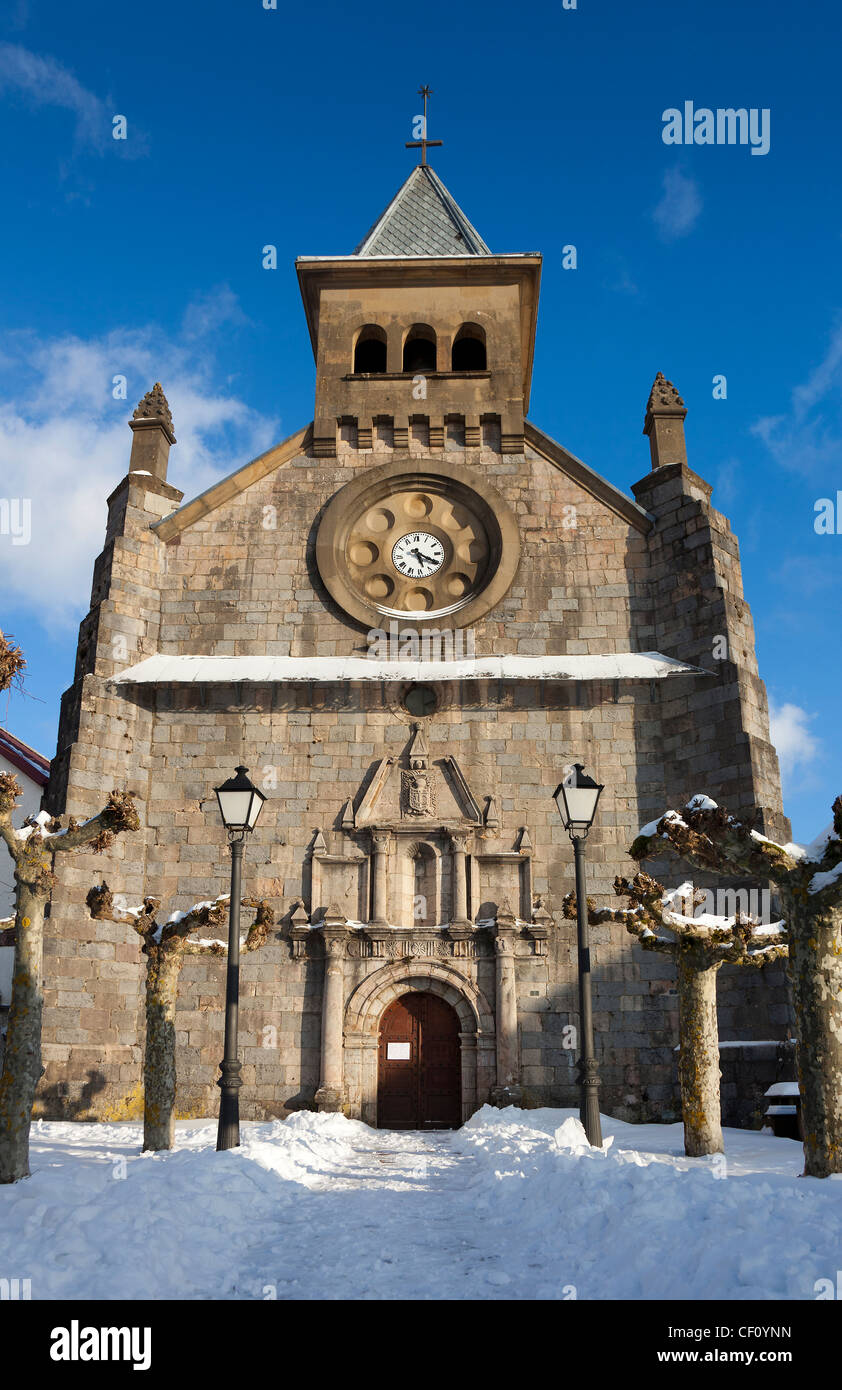 Church of Burguete, Navarra, Spain Stock Photo - Alamy