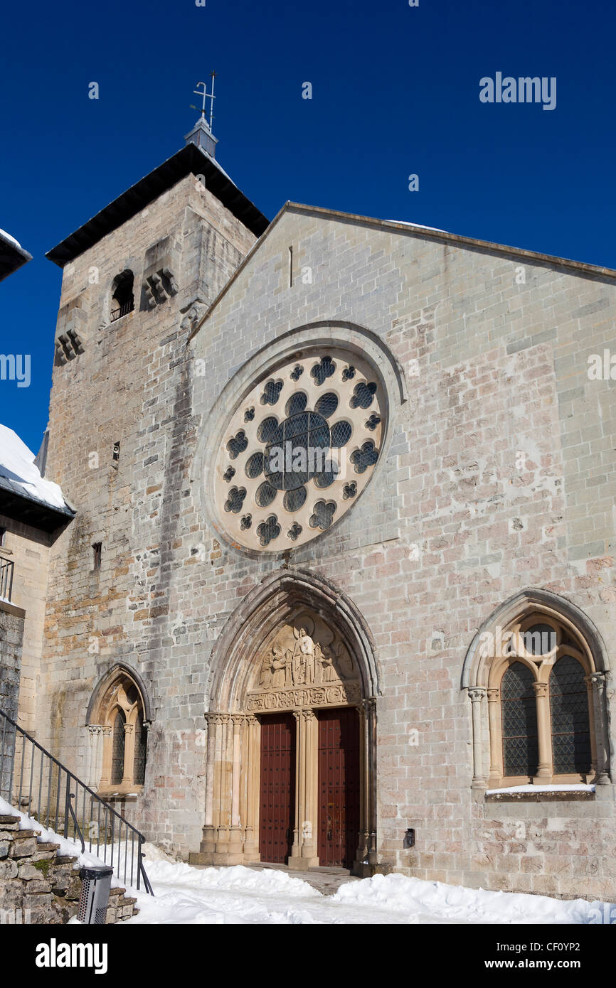 Church in Orreaga/Roncesvalles, Navarra, Spain Stock Photo - Alamy