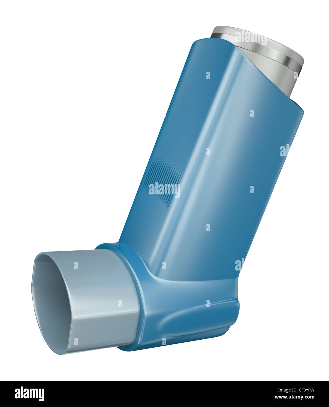 Blue medicine inhaler isolated on white background. 3D render Stock ...
