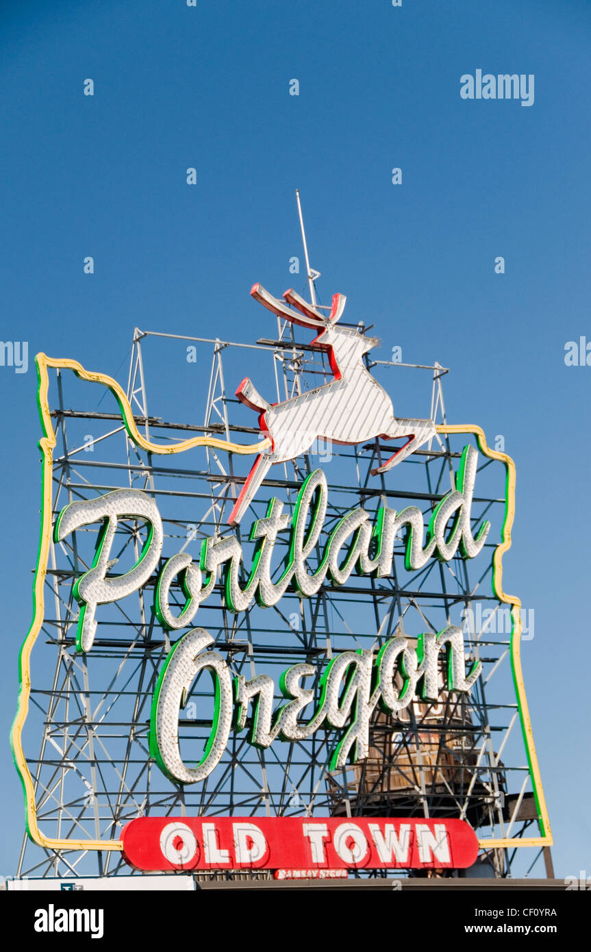 Portland white stag sign hi-res stock photography and images - Alamy