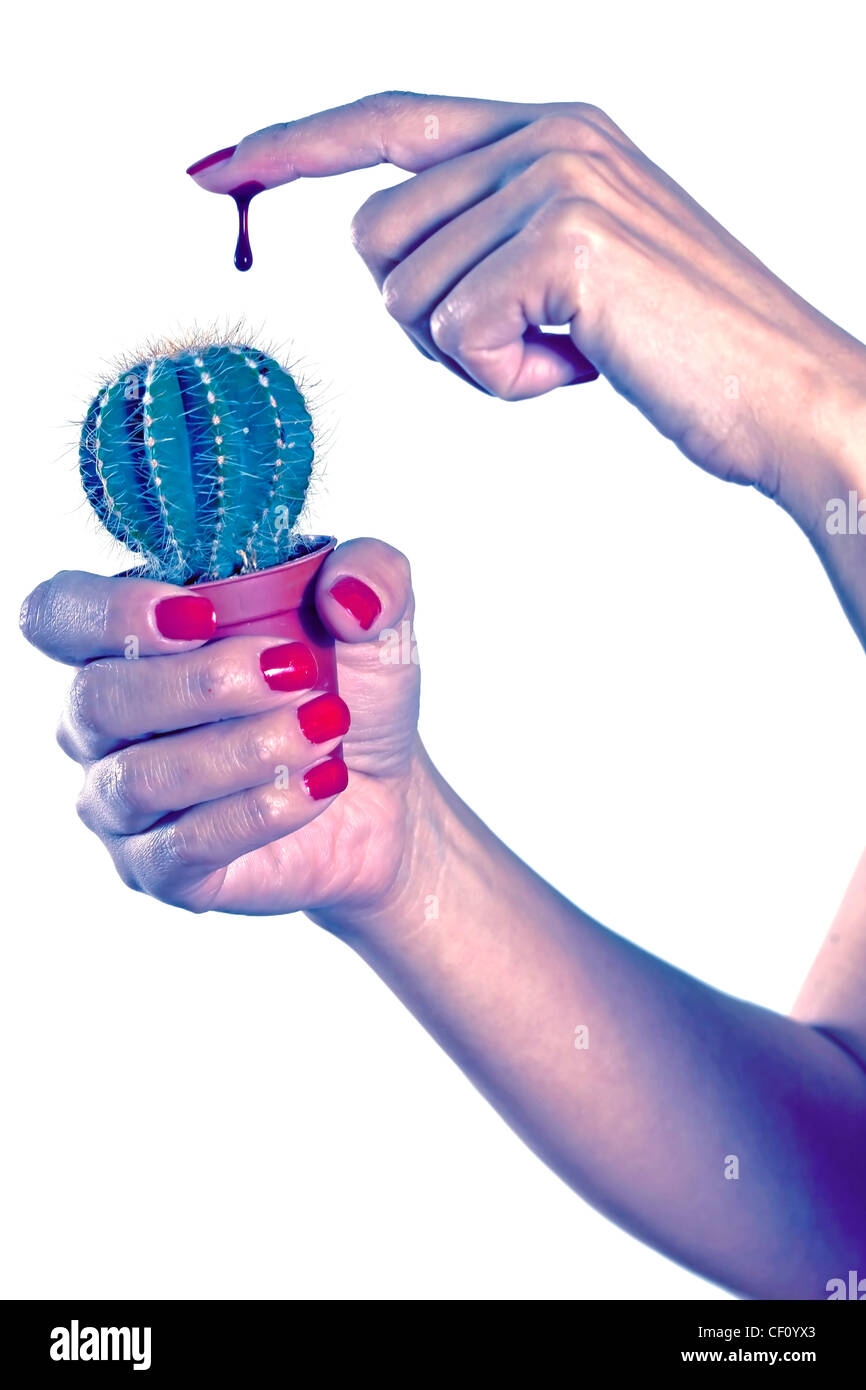 Drop of blood on finger hi-res stock photography and images - Alamy