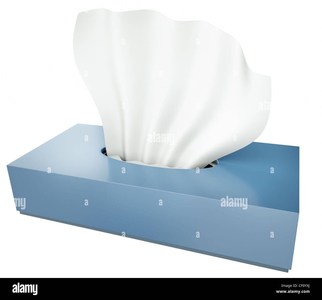 Blue tissue box isolated on white background. 3D render Stock Photo - Alamy