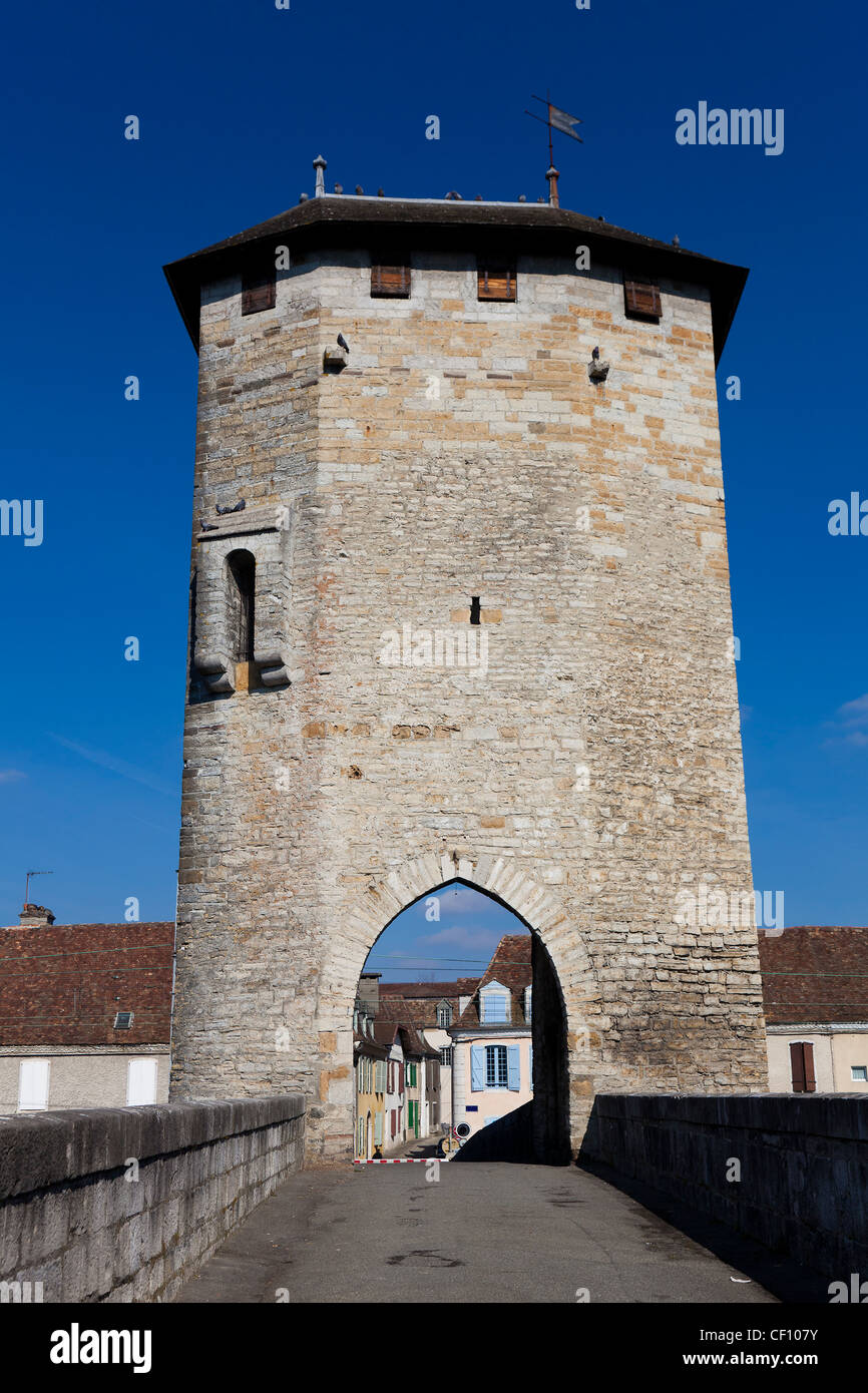 The old bridge, Orthez, Pyrenees Atlantiques, Aquitaine, France Stock ...