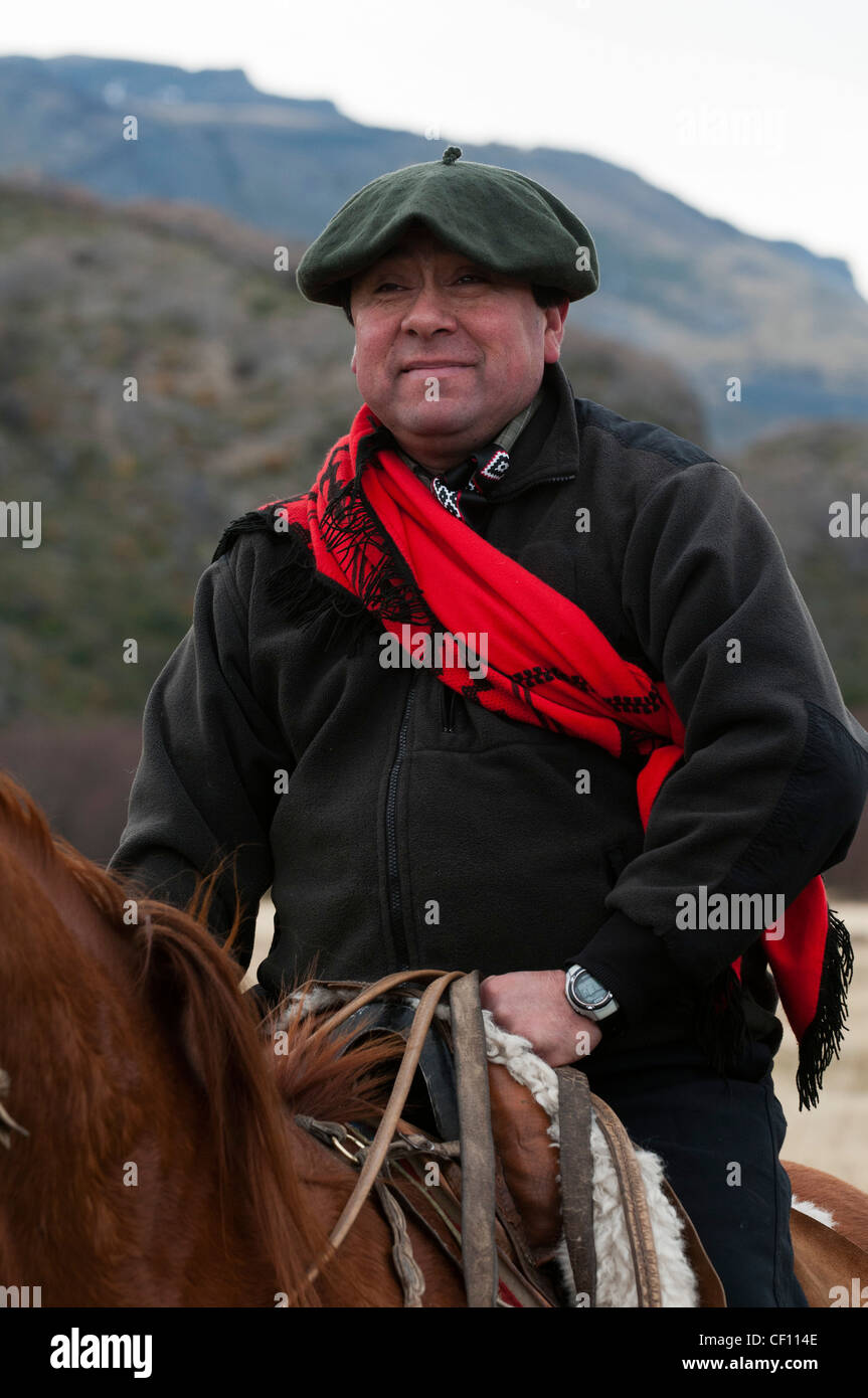 Gaucho, Torres del Paine National Park, Patagonia, Chile Stock Photo ...