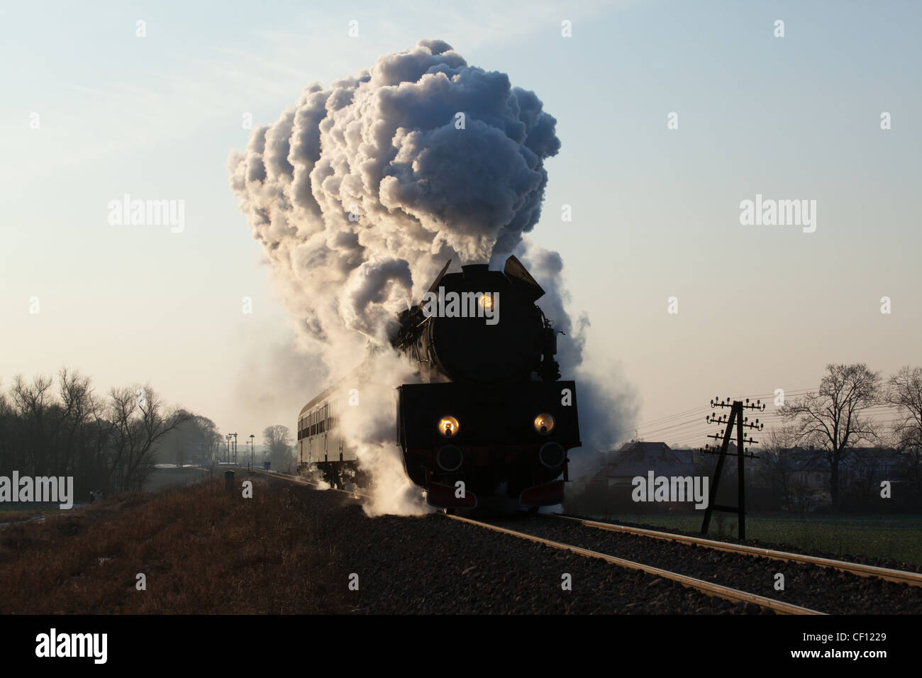 Old retro steam train Stock Photo - Alamy