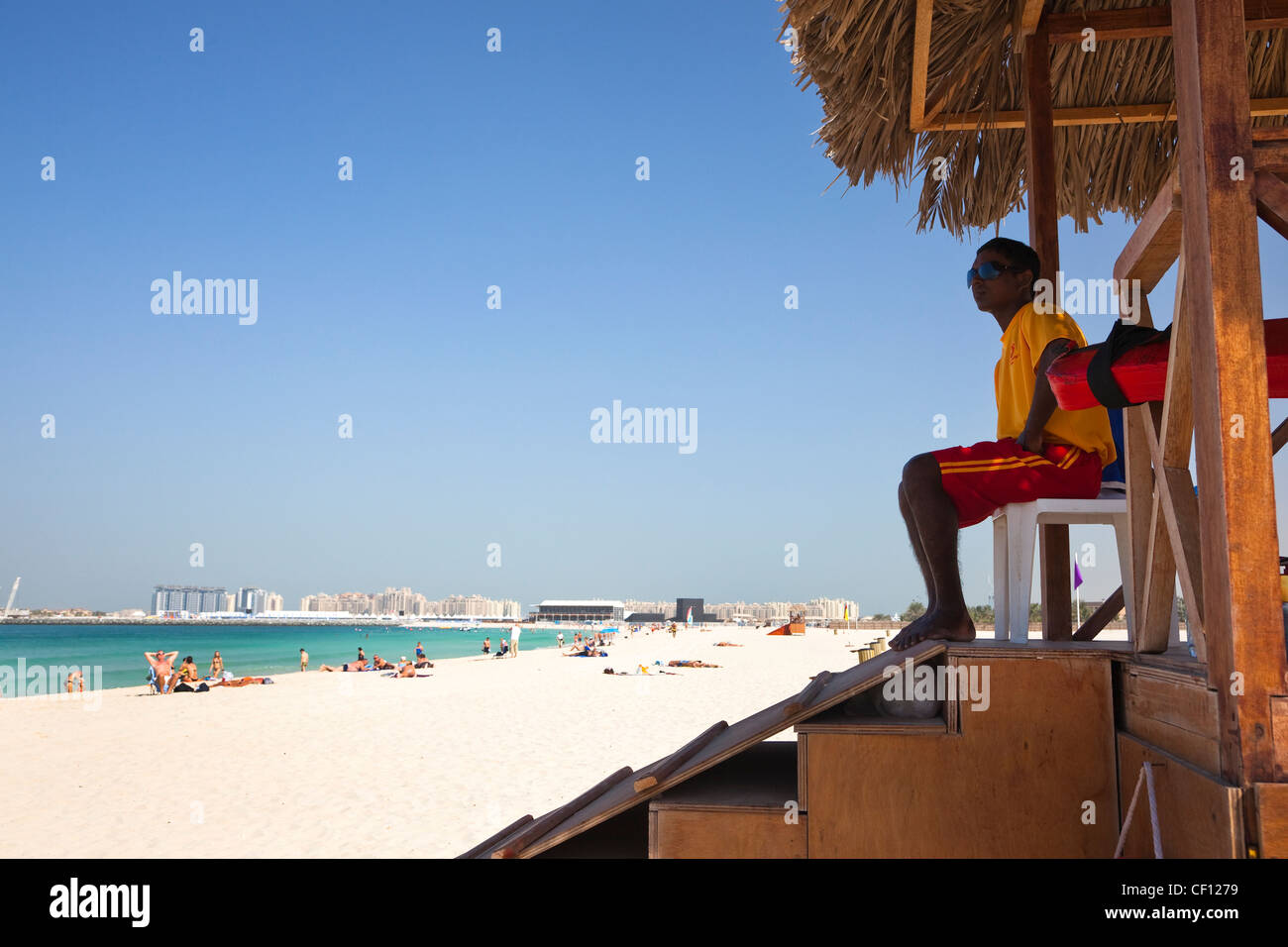 Lifeguard on duty at Dubai beach, UAE Stock Photo - Alamy