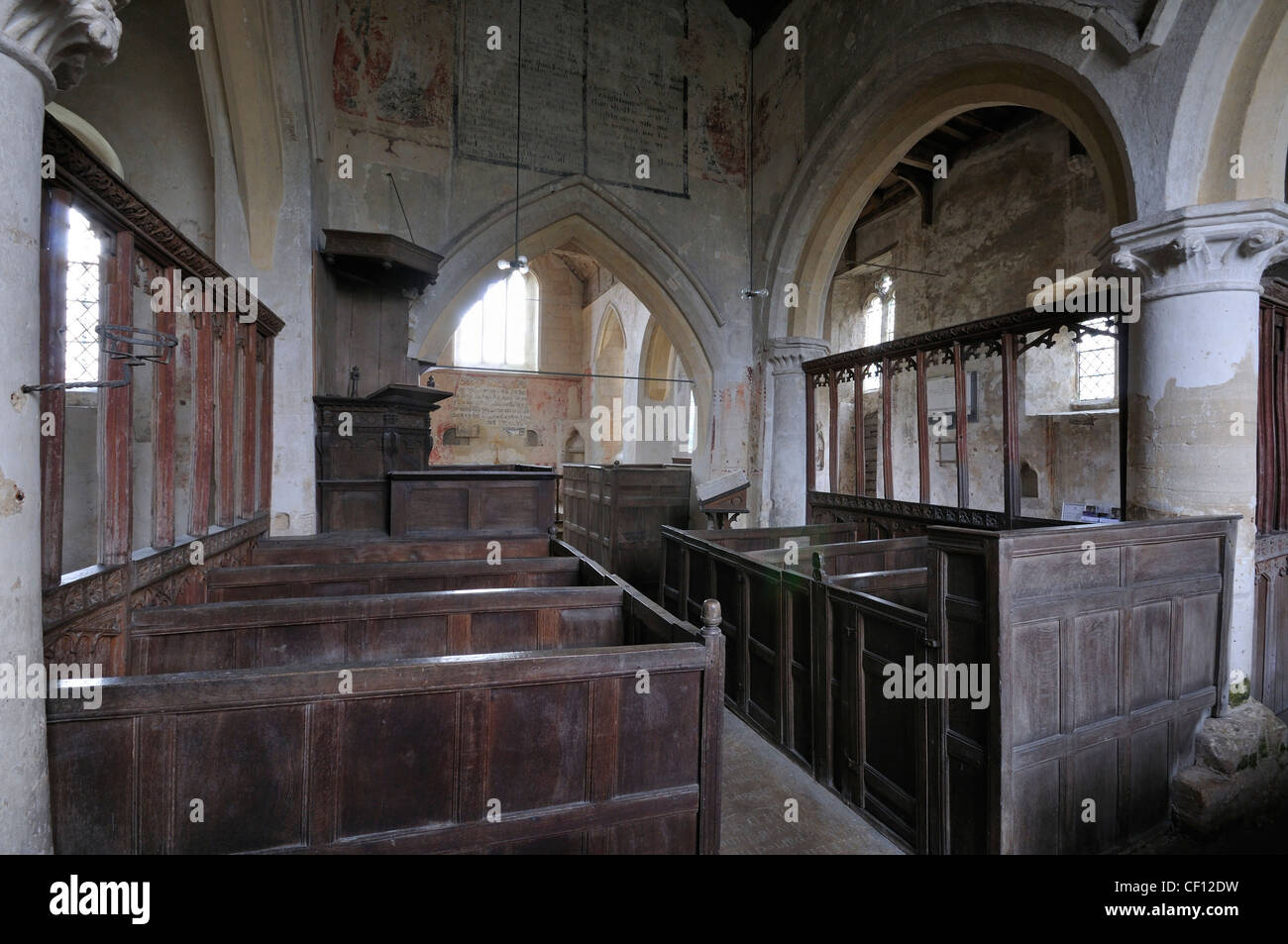 Interior of St. John The Baptist Church, Inglesham 13th centuary church ...