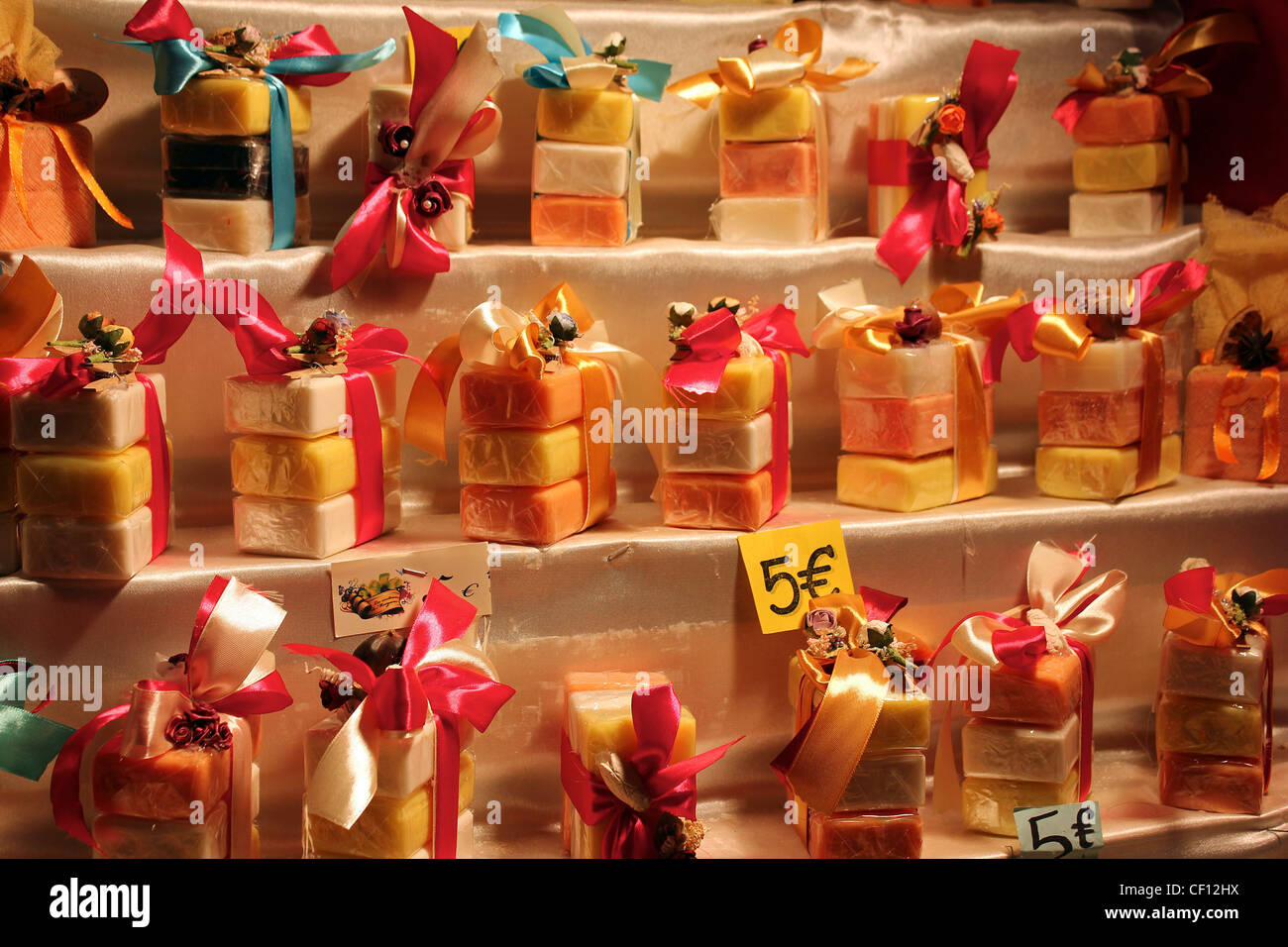 Savon de Marseille - Locally produced soap on display at a Christmas ...