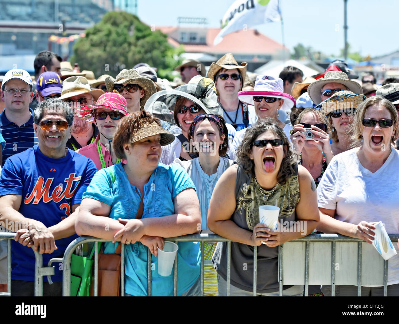Crowd shot at the 2011 Jazz and Heritage Festival in New Orleans, LA ...