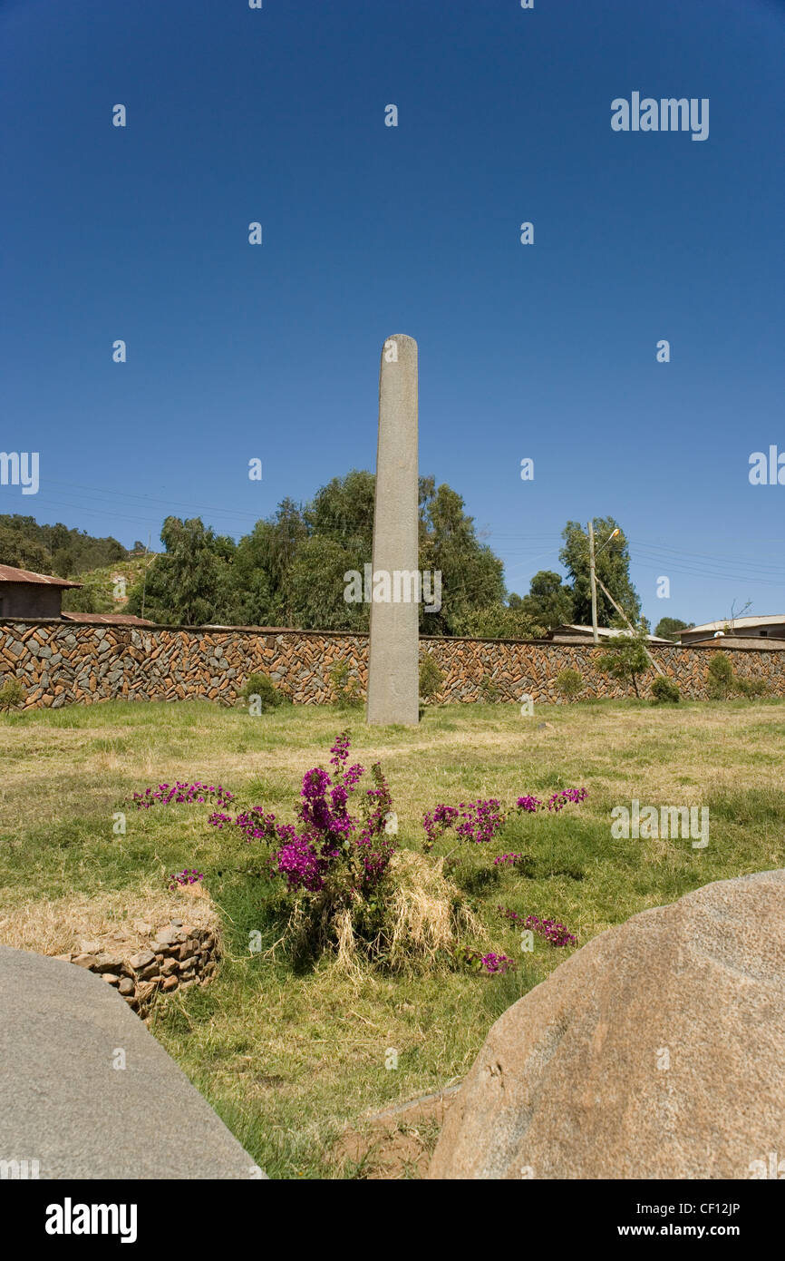 Stelae in the Northern Stelae field at Axum or Aksum in Ethiopia Stock ...